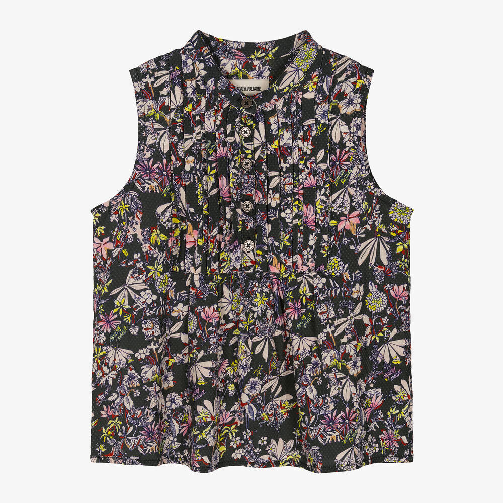 Zadig&Voltaire - Girls Floral Print Viscose Blouse | Childrensalon