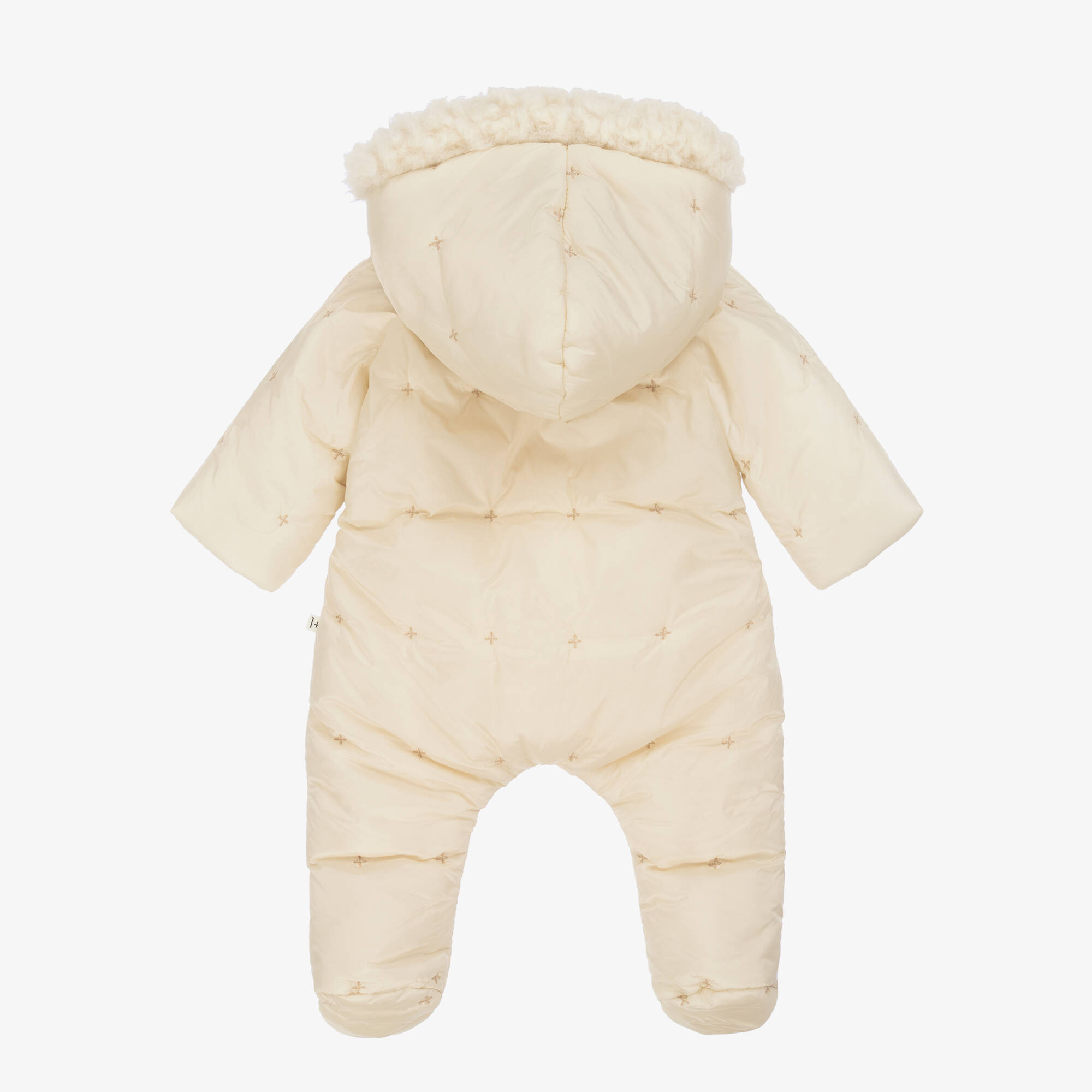 1 + in the family - Ivory Padded Baby Snowsuit with Sherpa Hood ...