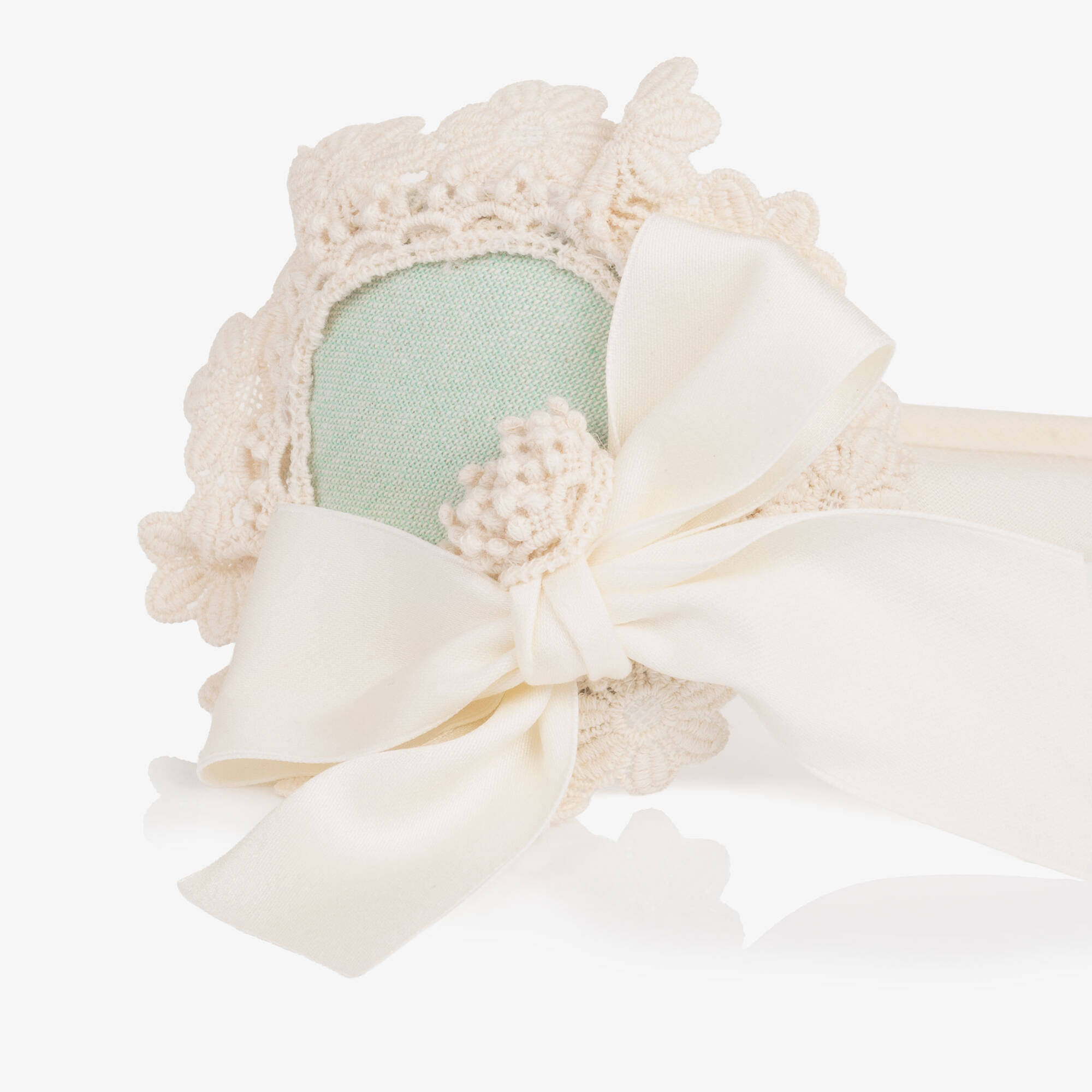 Abuela Tata - Girls Ivory & Mint Green Rosette Hairband | Childrensalon