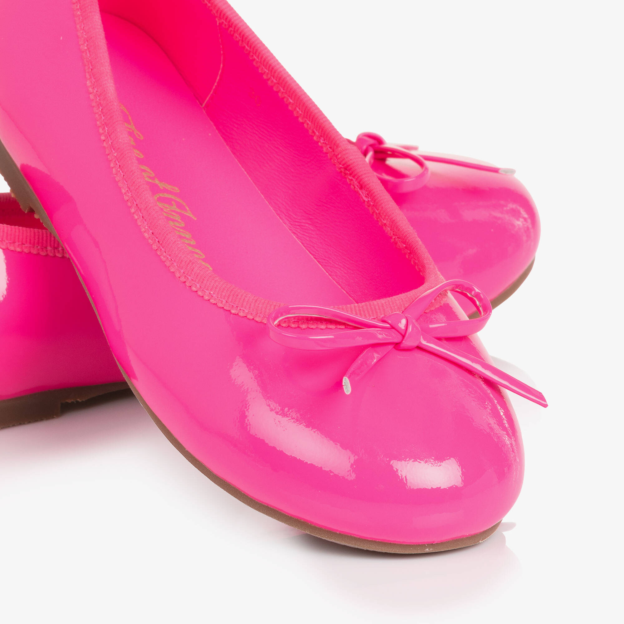 Age of Innocence - Girls Neon Pink Patent Leather Ballerina Pumps ...