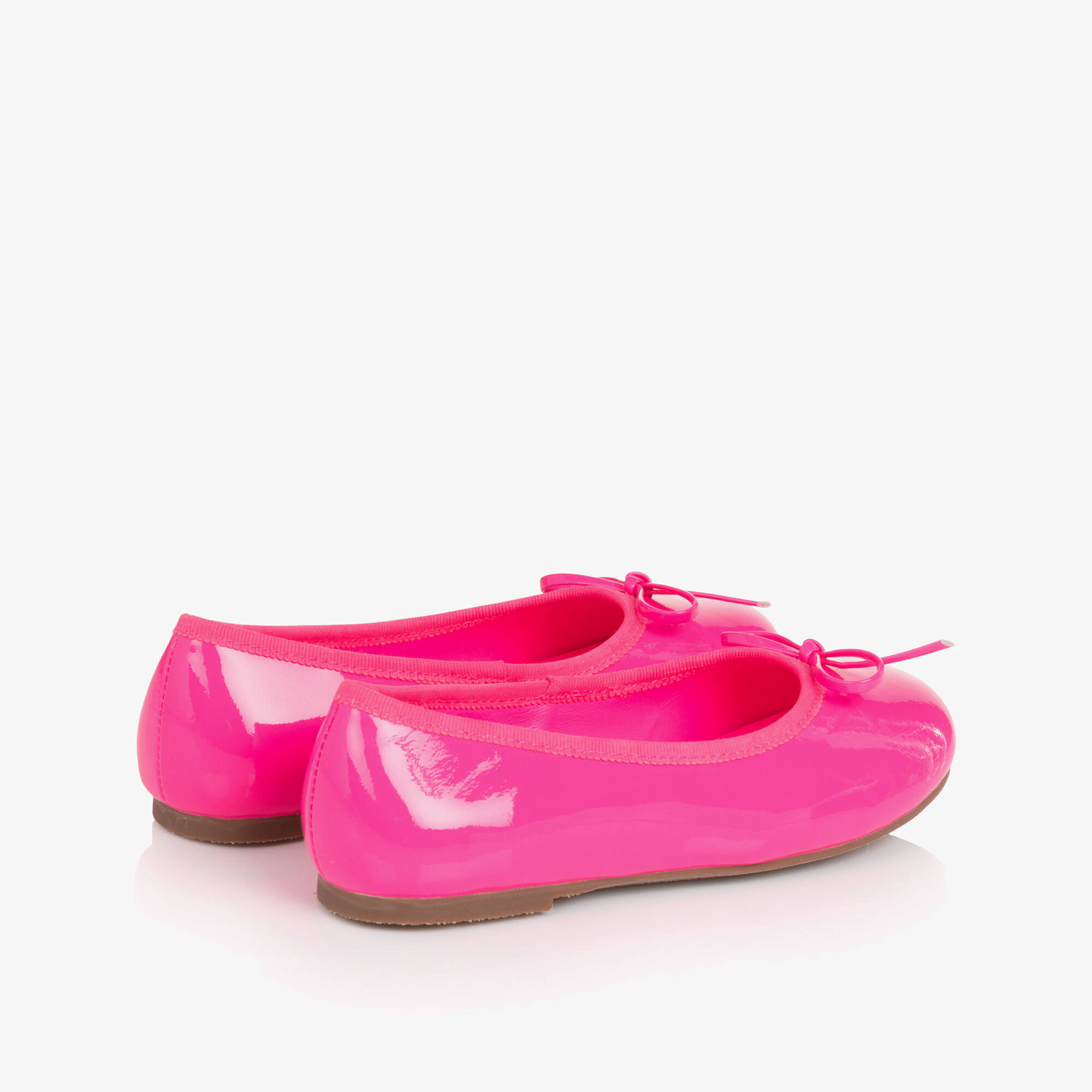 Age of Innocence - Girls Neon Pink Patent Leather Ballerina Pumps ...