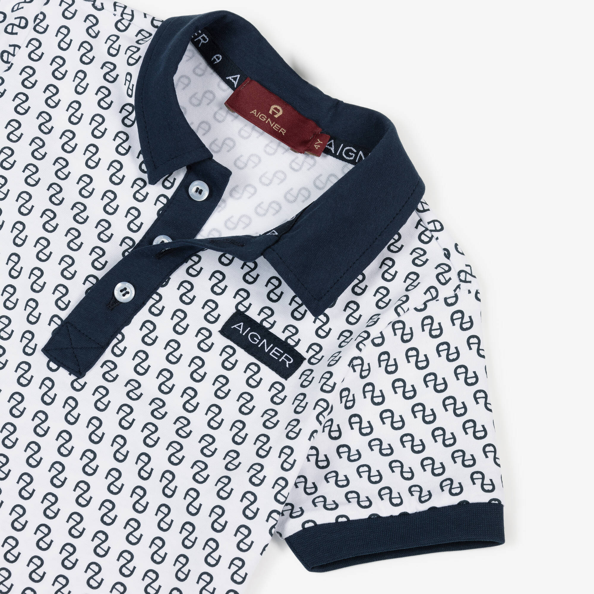 AIGNER - Boys Navy Blue Cotton A-Logo Polo Shirt & Shorts Set ...