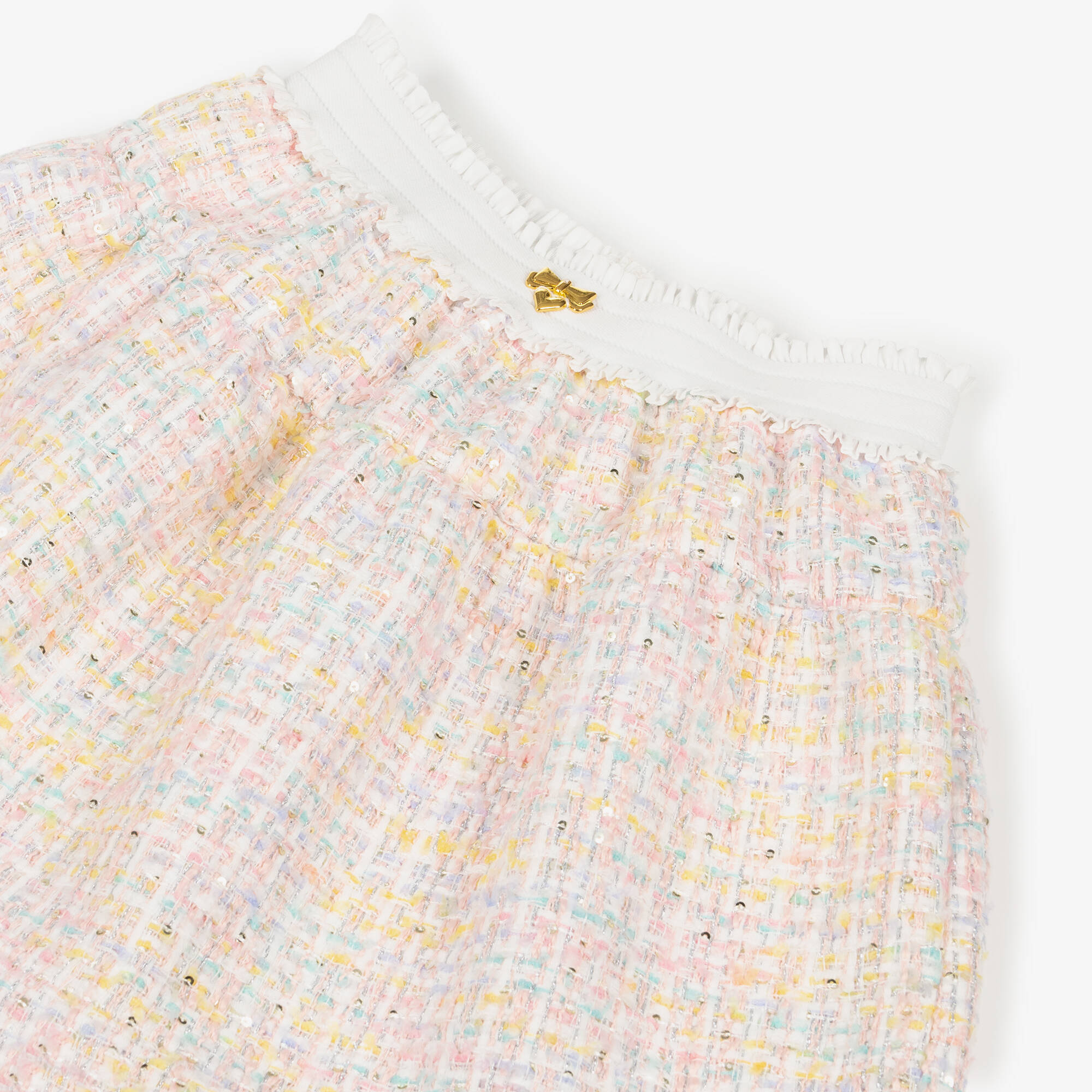 Angel's Face - Girls Pastel Pink Sparkly Tweed Skirt | Childrensalon