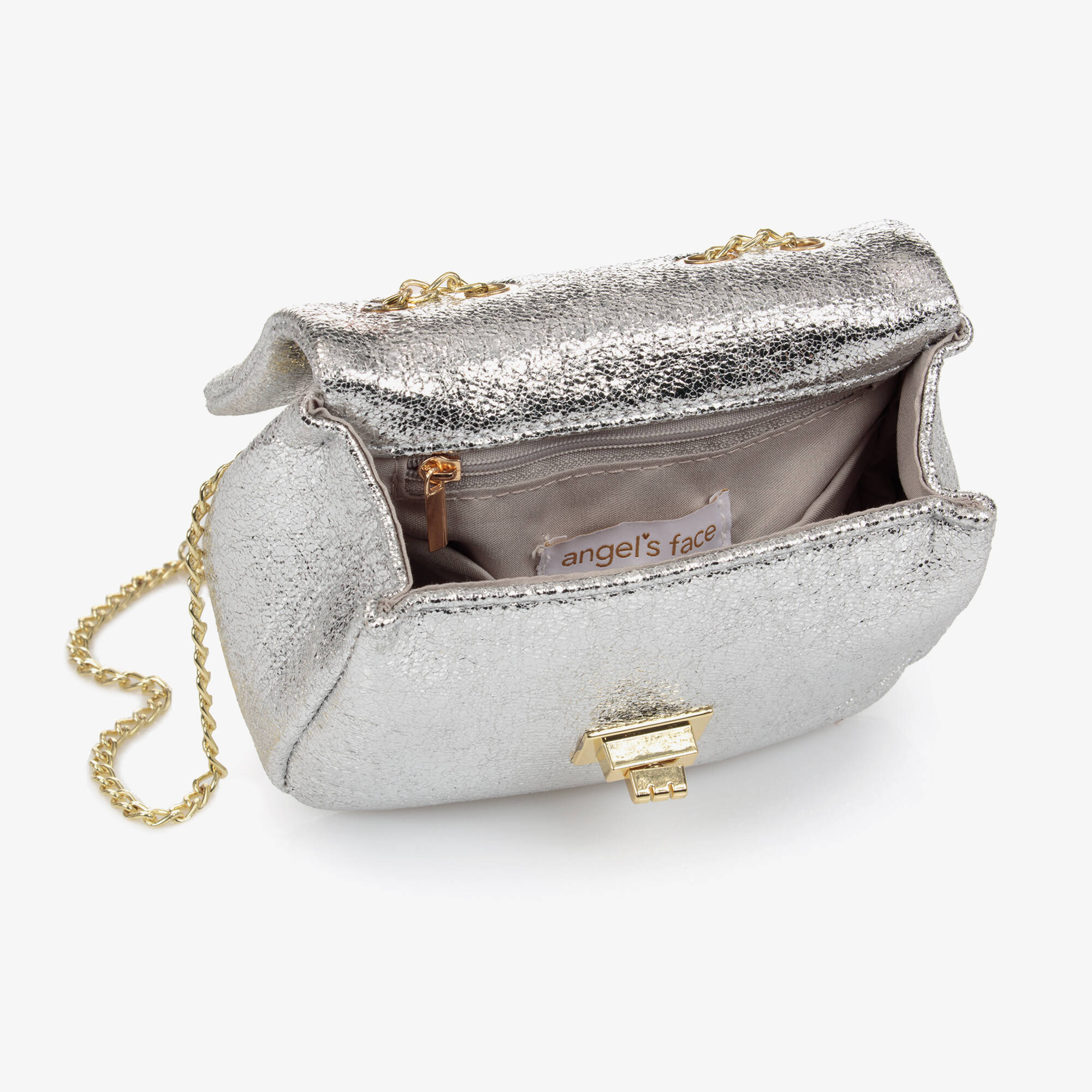 Angel's Face - Silver Bow Handbag (17cm) | Childrensalon