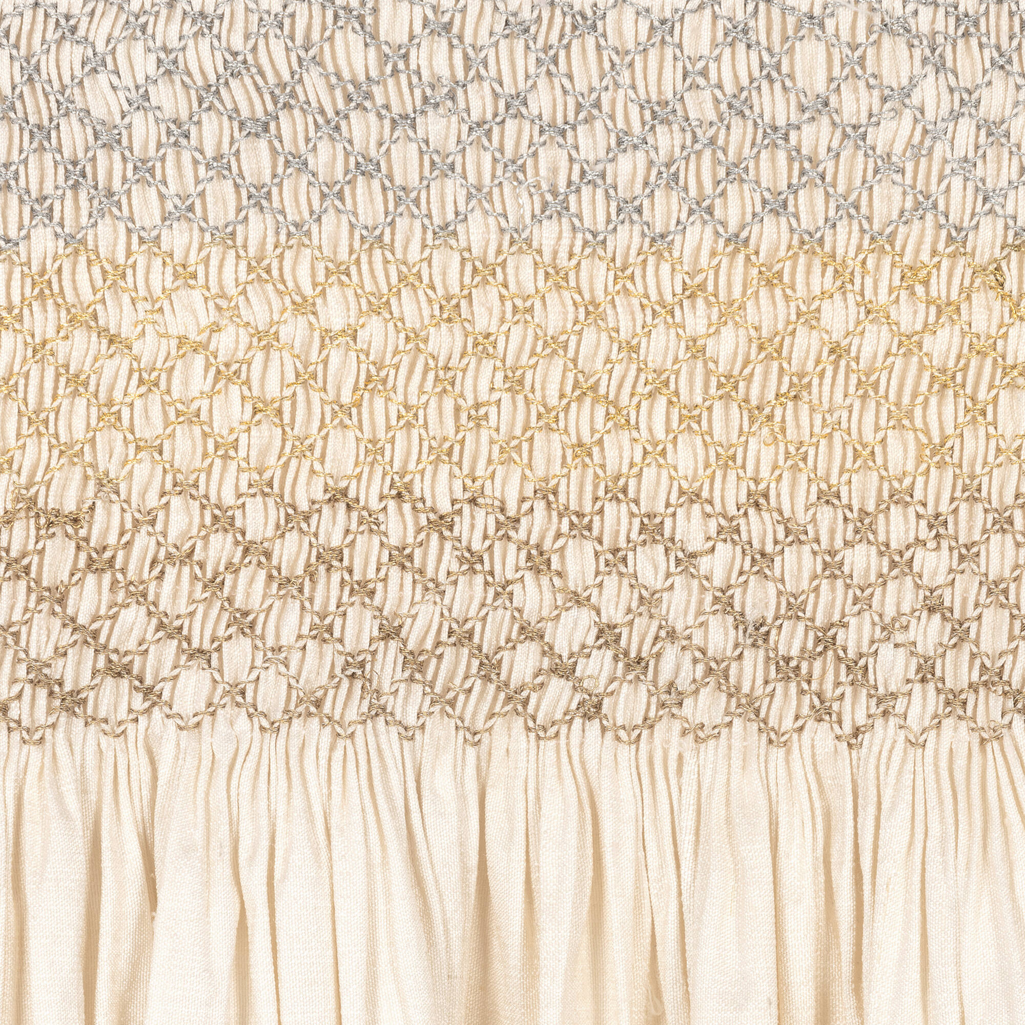 Beatrice & George X Childrensalon - Girls Ivory Smocked Dupion Joy ...