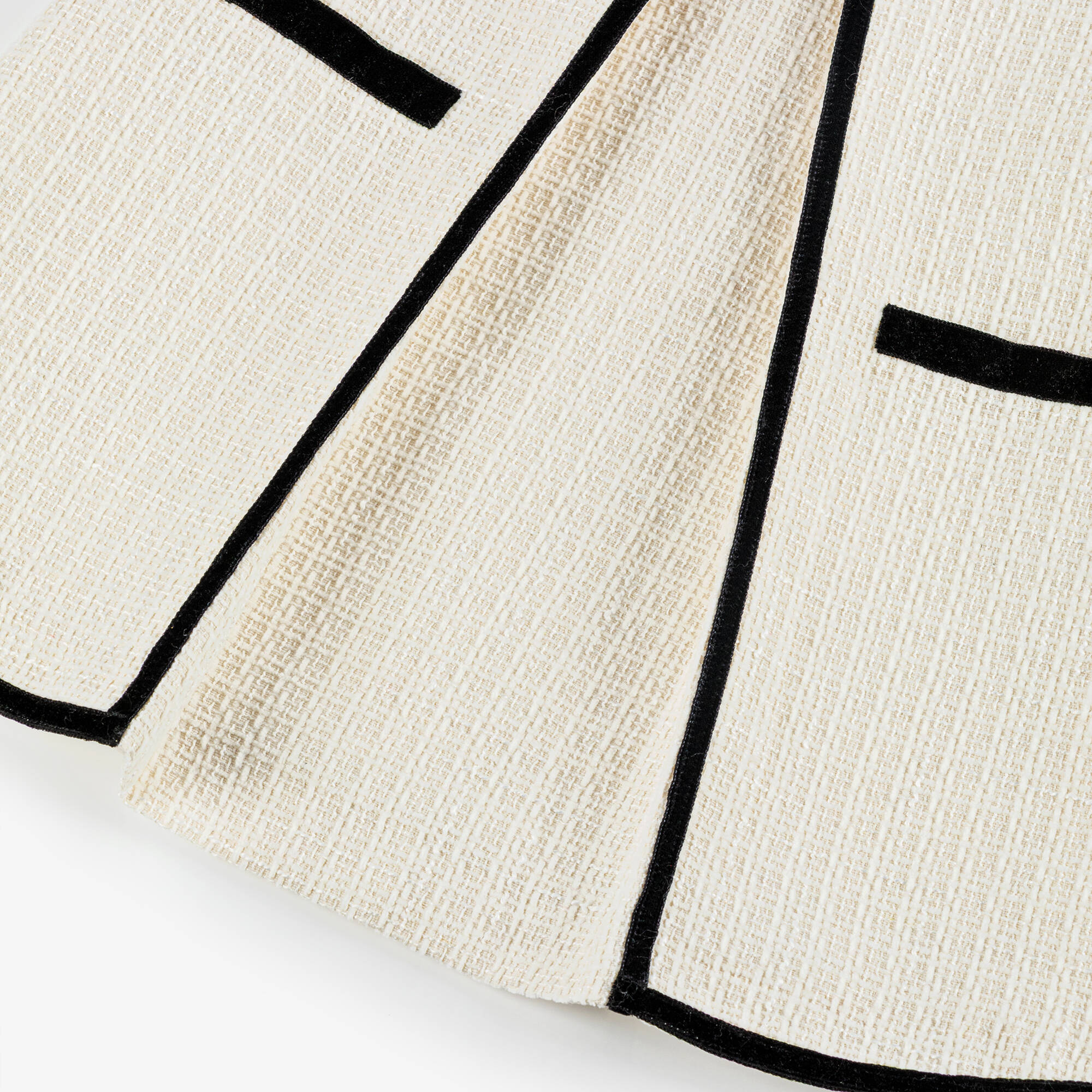 Beatrice & George - Girls Ivory Tweed & Black Velvet Dress | Childrensalon