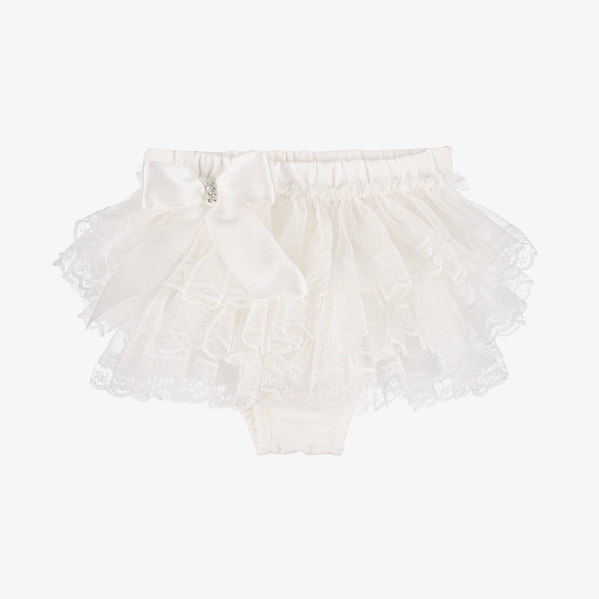 Beau KiD - Baby Girls Ivory Cotton Bloomer Shorts | Childrensalon