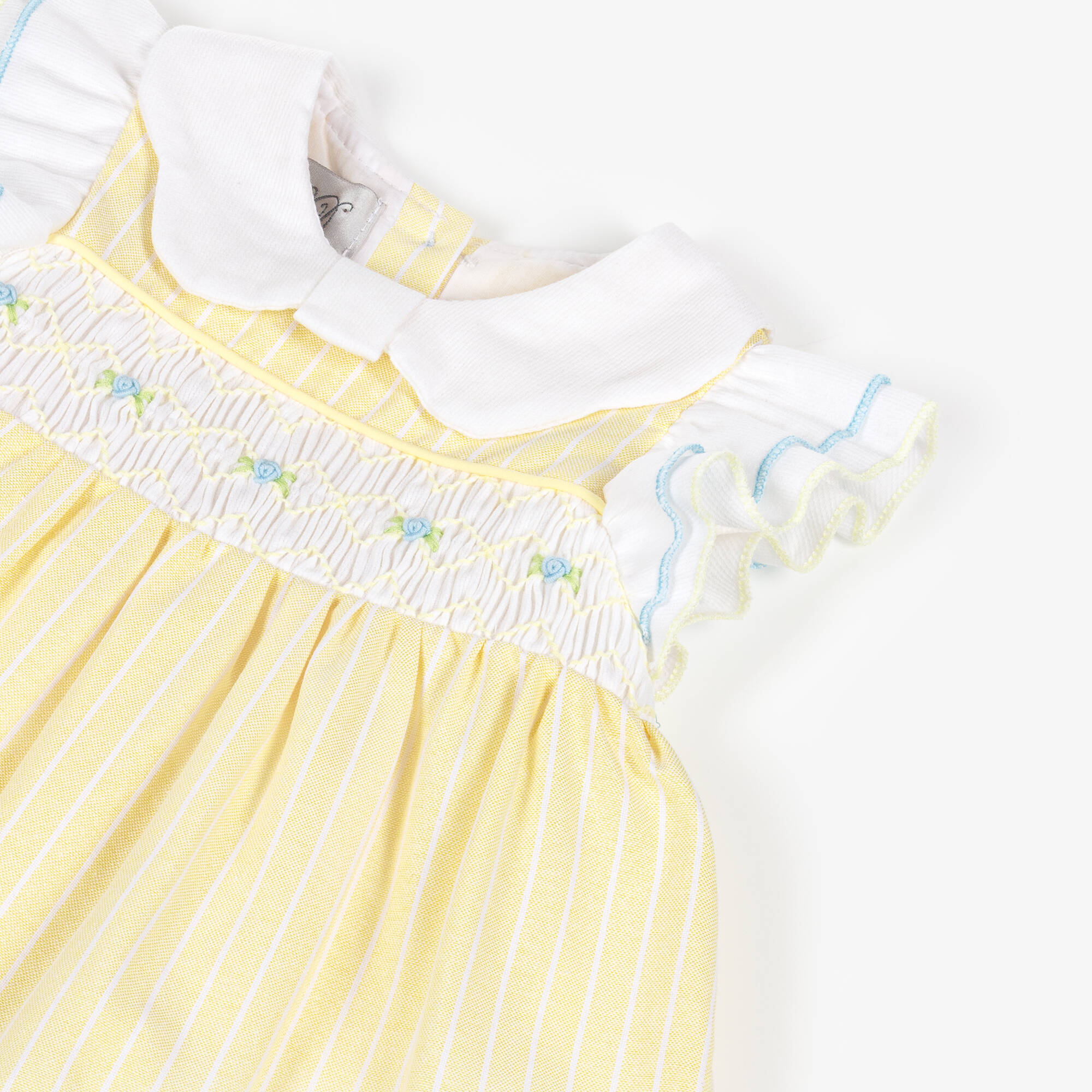 Beau KiD - Girls Yellow Striped Cotton Bloomer Shorts Set with Smocking ...
