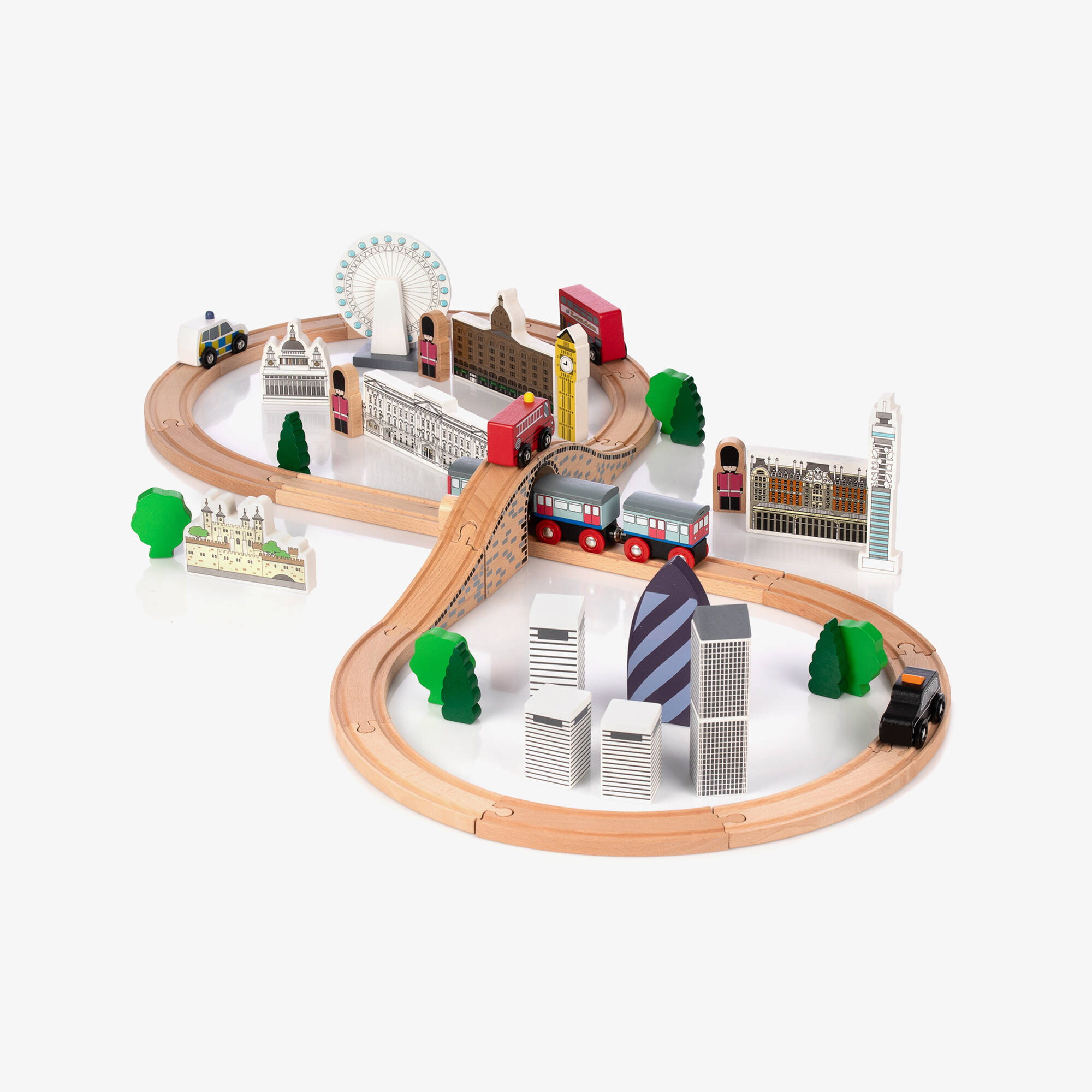 Bigjigs - Wooden City of London Train Set (104cm) | Childrensalon