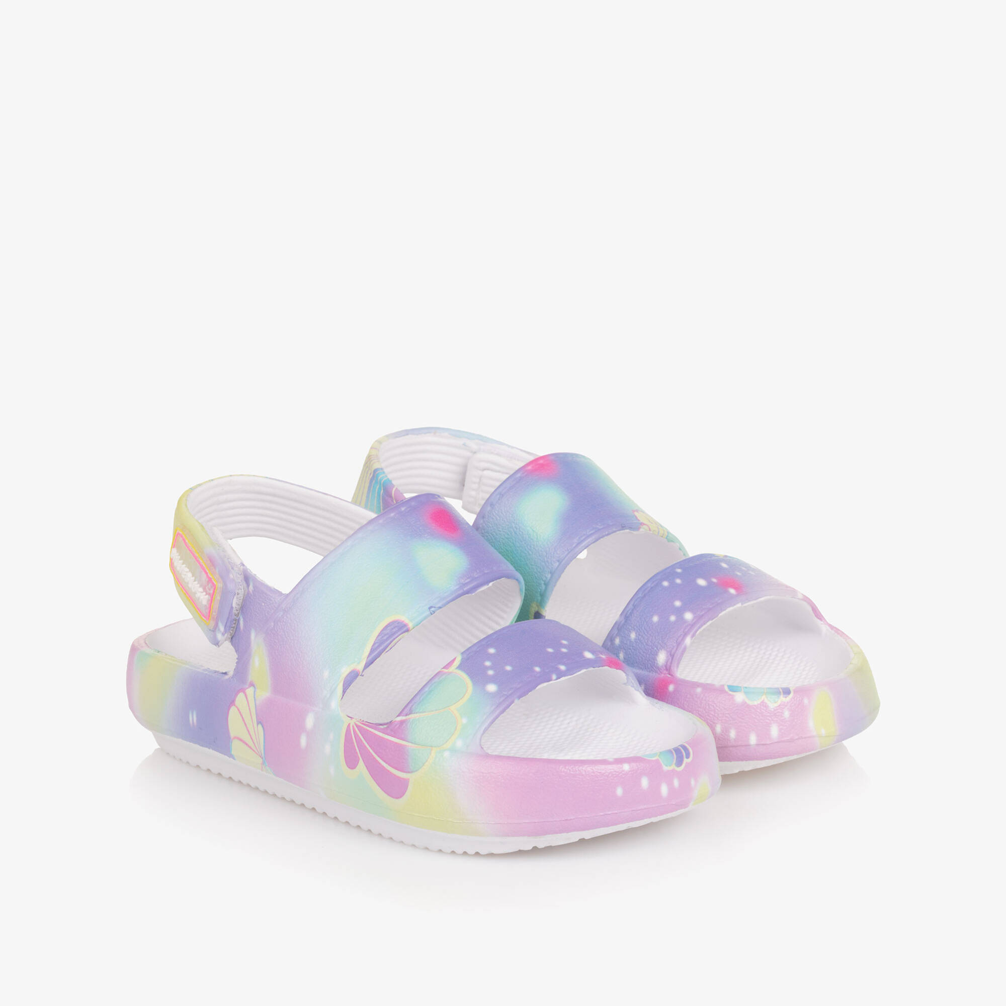 Billieblush - Girls Lilac Purple Seashell Print Rubber Sandals ...