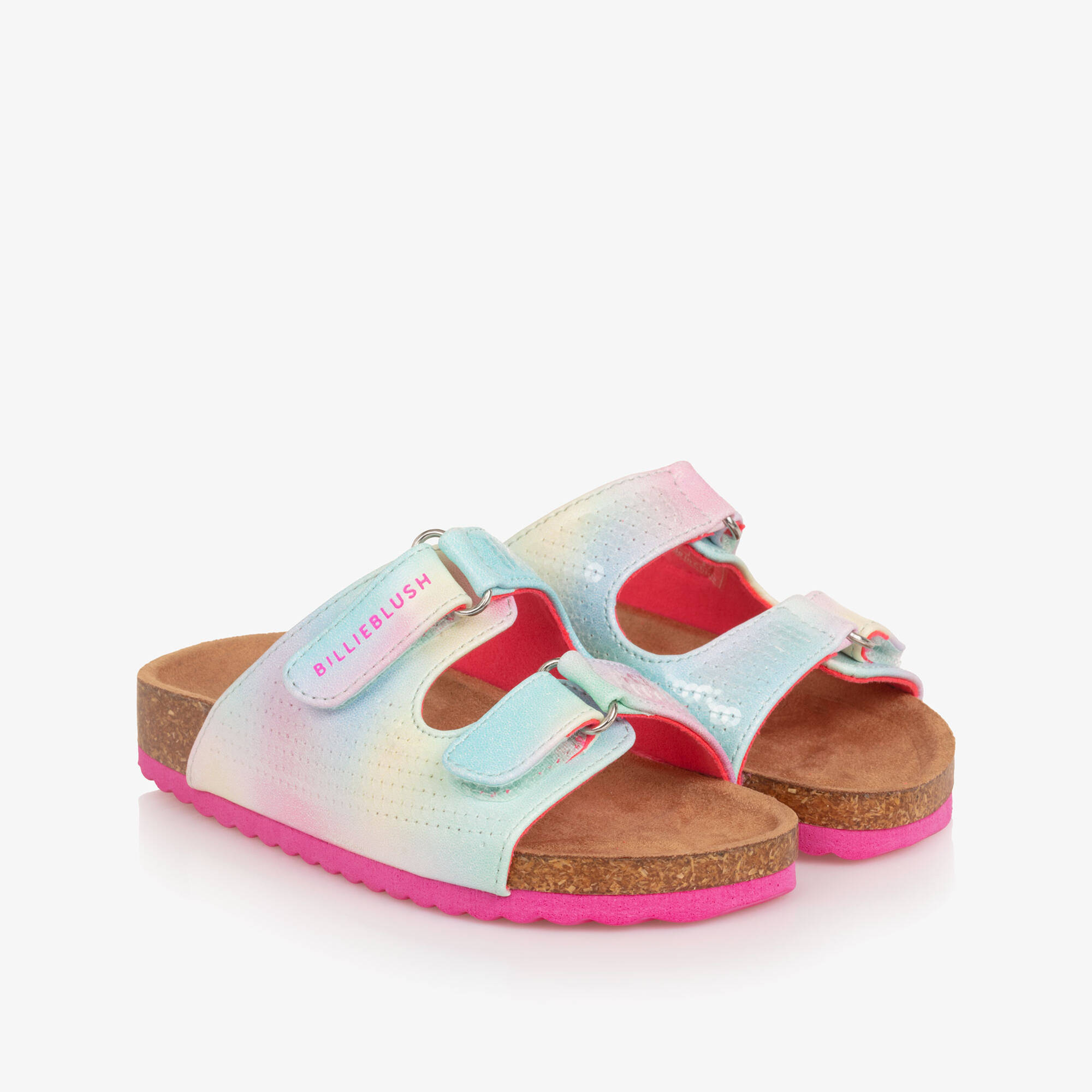 Billieblush - Girls Sequin Embellished Pale Blue Sliders | Childrensalon