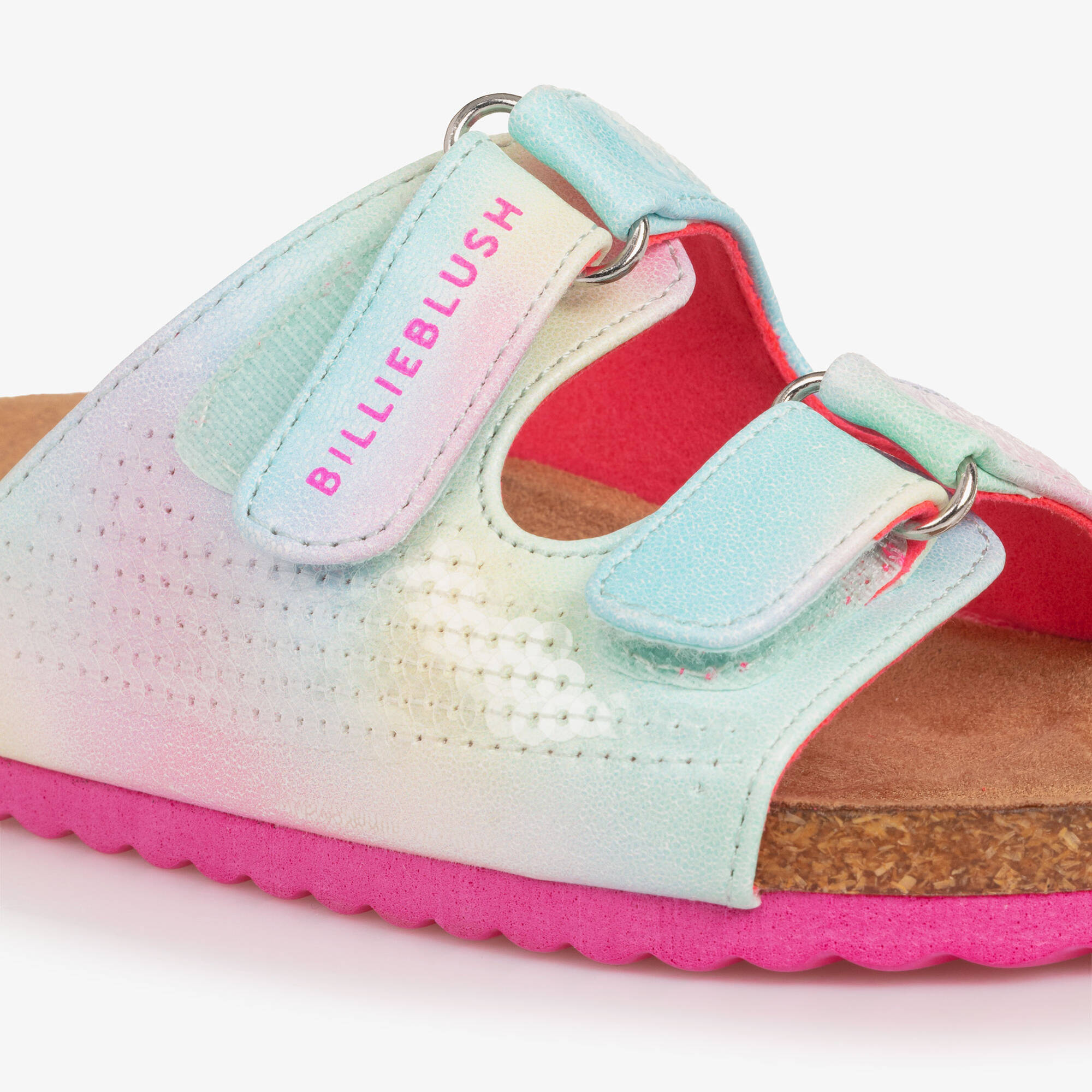 Billieblush - Girls Sequin Embellished Pale Blue Sliders | Childrensalon