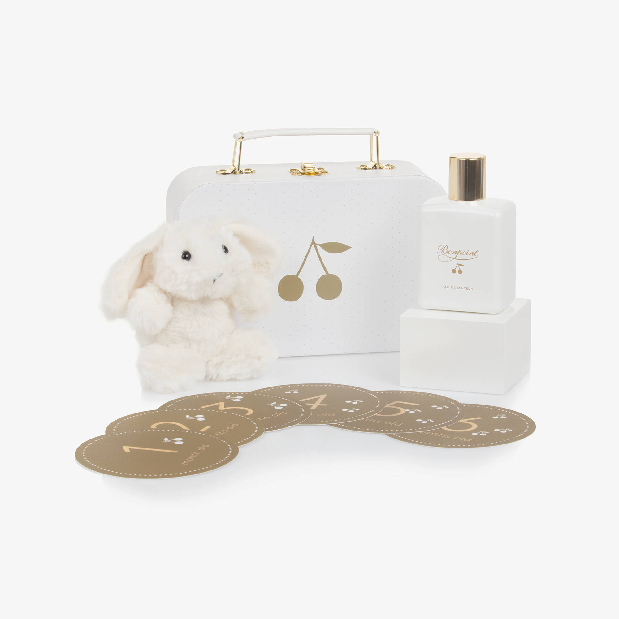 Bonpoint - Baby Milestone Gift Set with Bunny & Scented Water (100ml ...