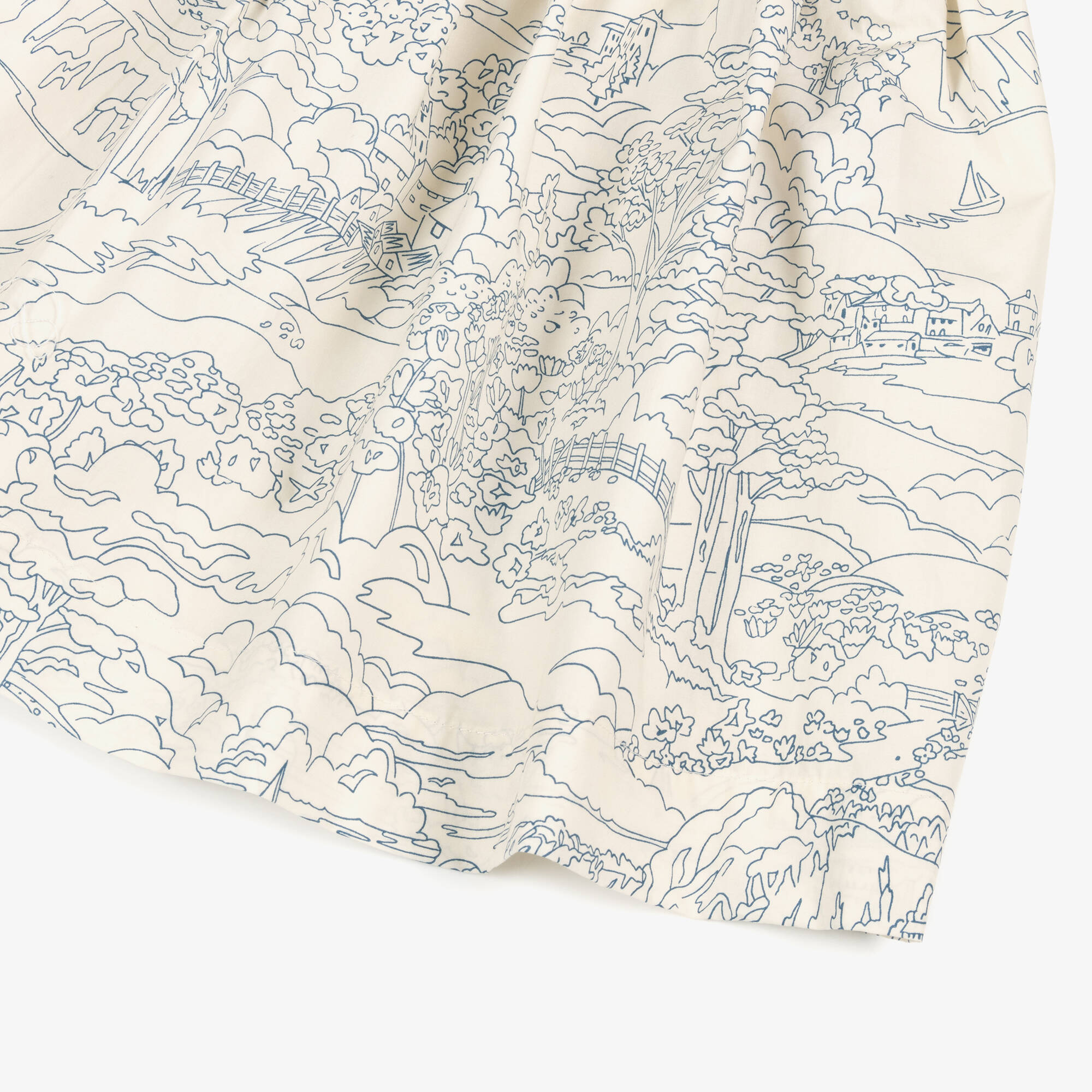 Bonpoint - Girls Ivory & Blue Cotton Scenic Liberty Print Dress ...