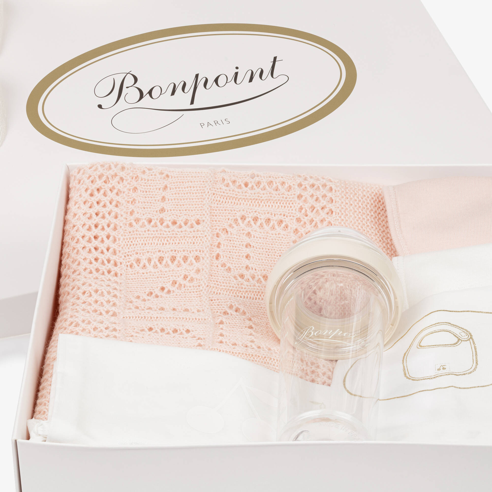 Bonpoint - Pink Baby Blanket & Feeding Gift Set | Childrensalon