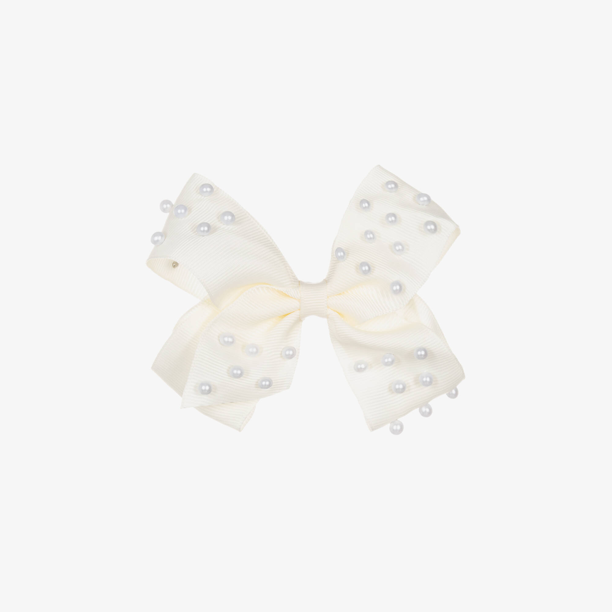 Bowtique London - Girls Ivory Bow Hair Clip (11cm) | Childrensalon