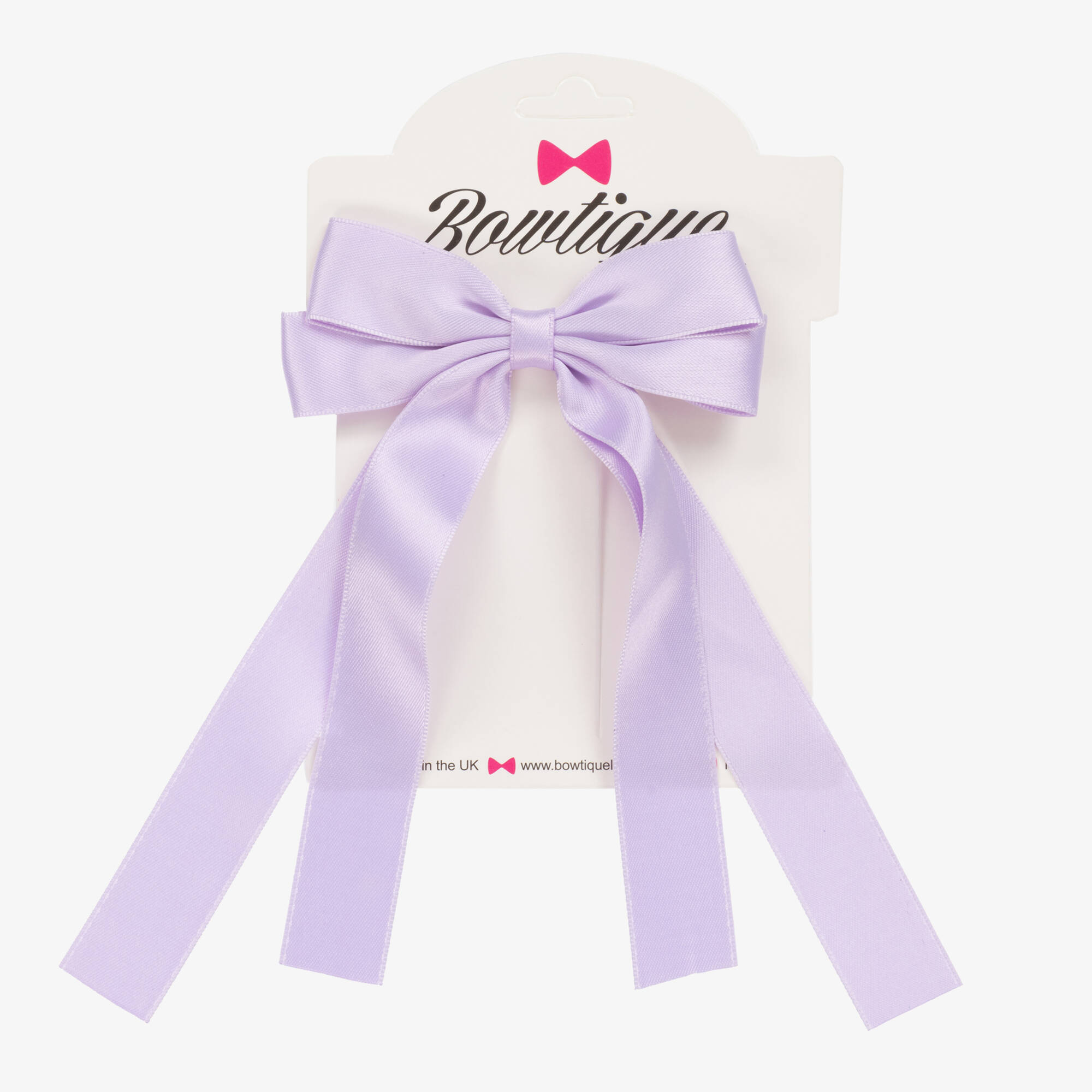 Bowtique London - Girls Lilac Bow Hair Clip (12cm) | Childrensalon
