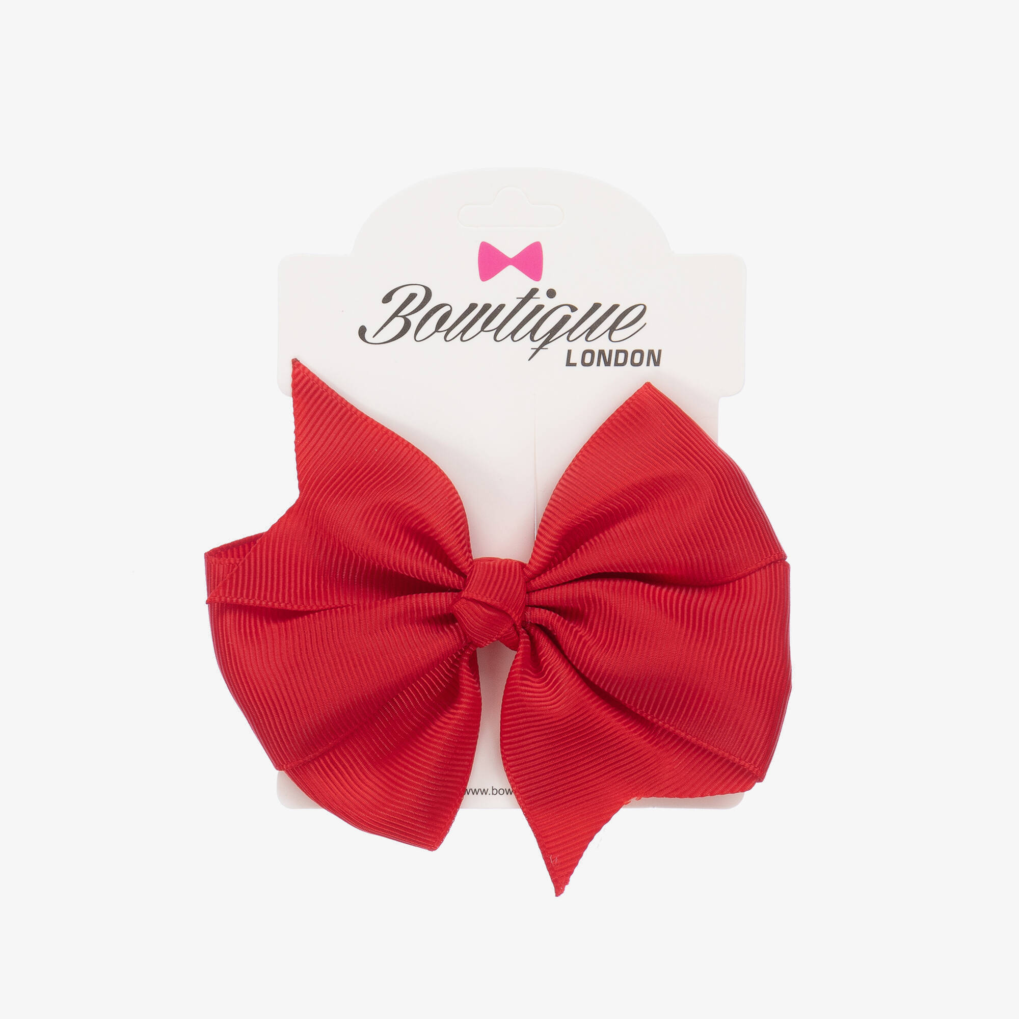 Bowtique London - Girls Red Double Bow Hair Clip (10cm) | Childrensalon