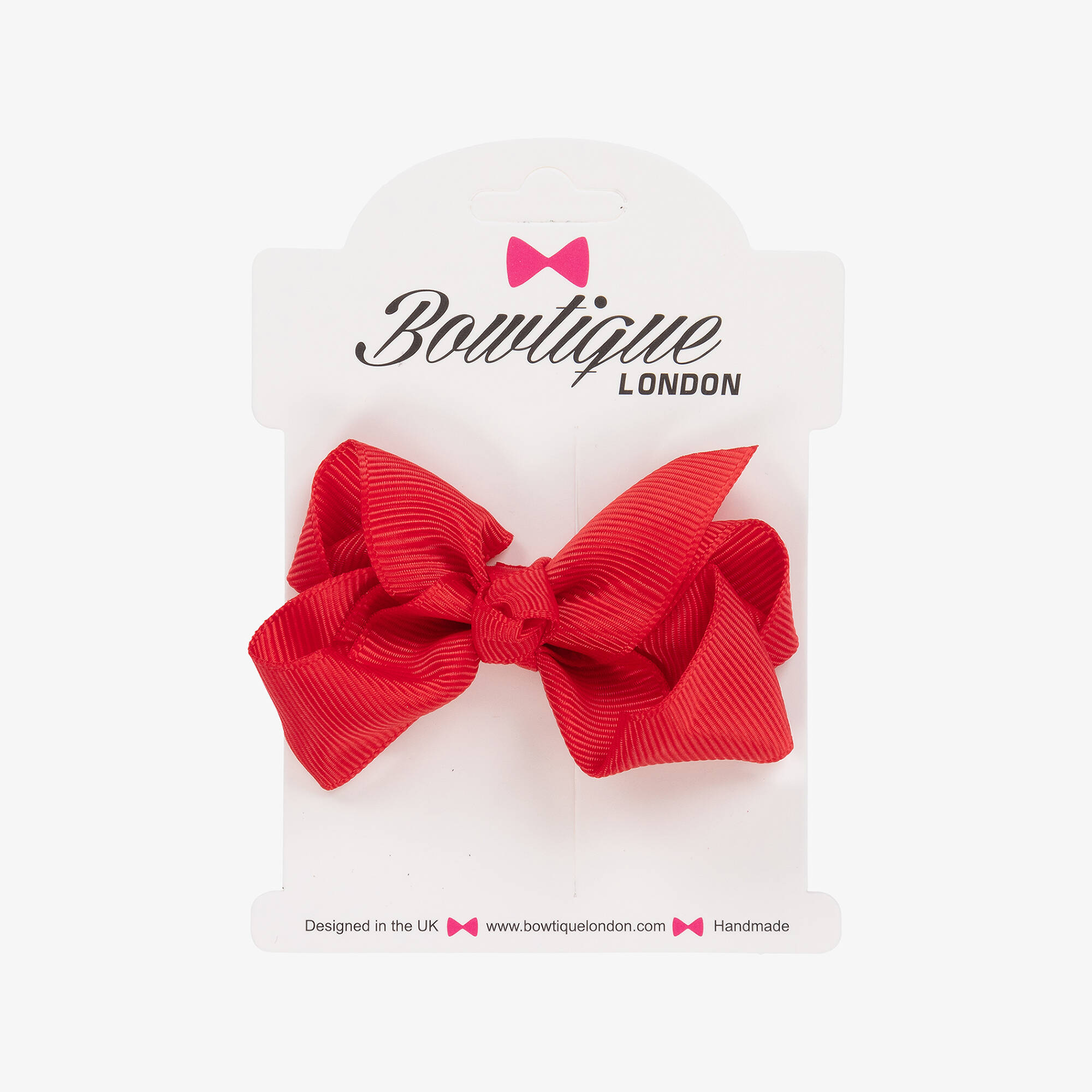 Bowtique London - Red Ribbon Bow Hair Clip (7cm) | Childrensalon