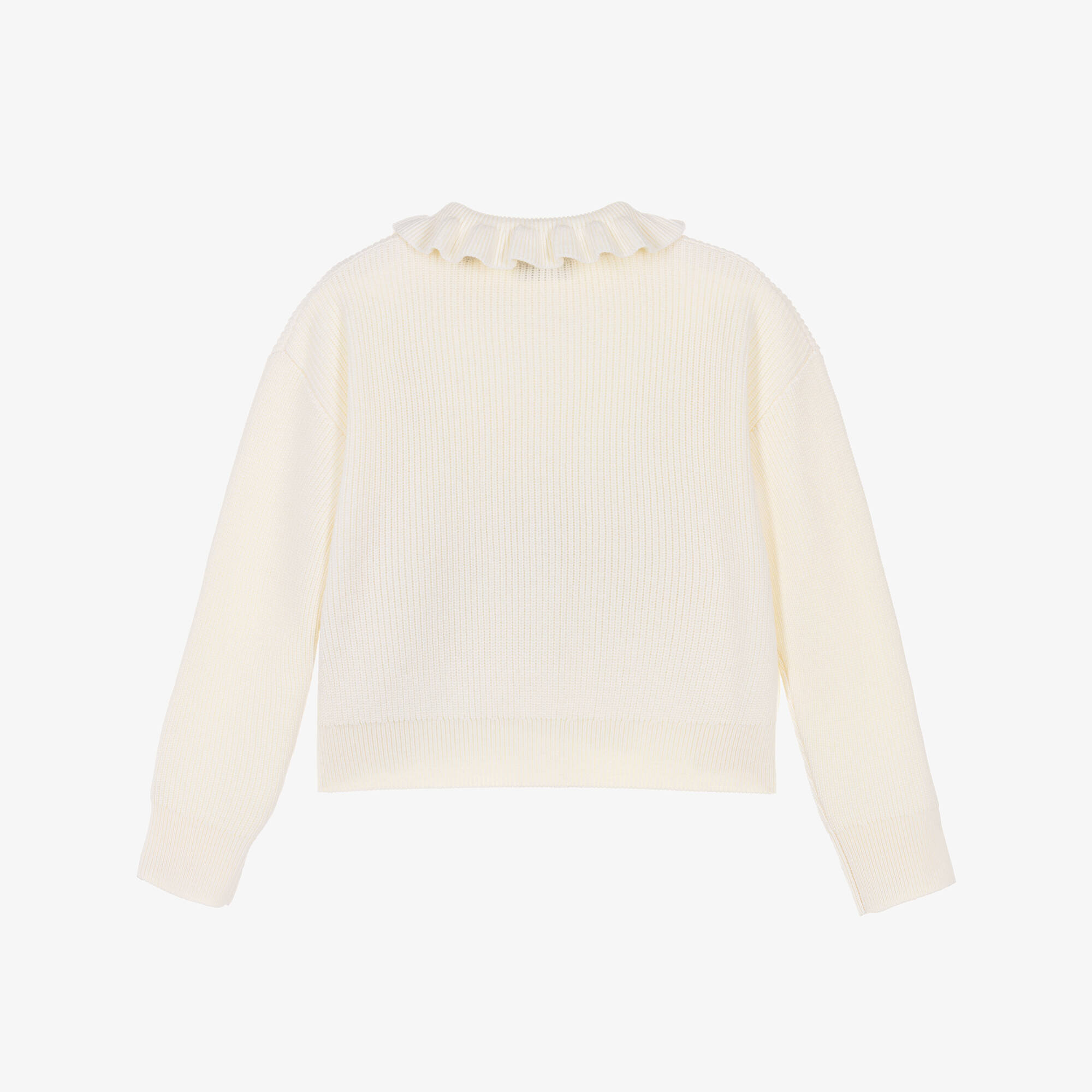 Burberry - Girls Ivory Cotton & Wool Cardigan with Check Pockets ...