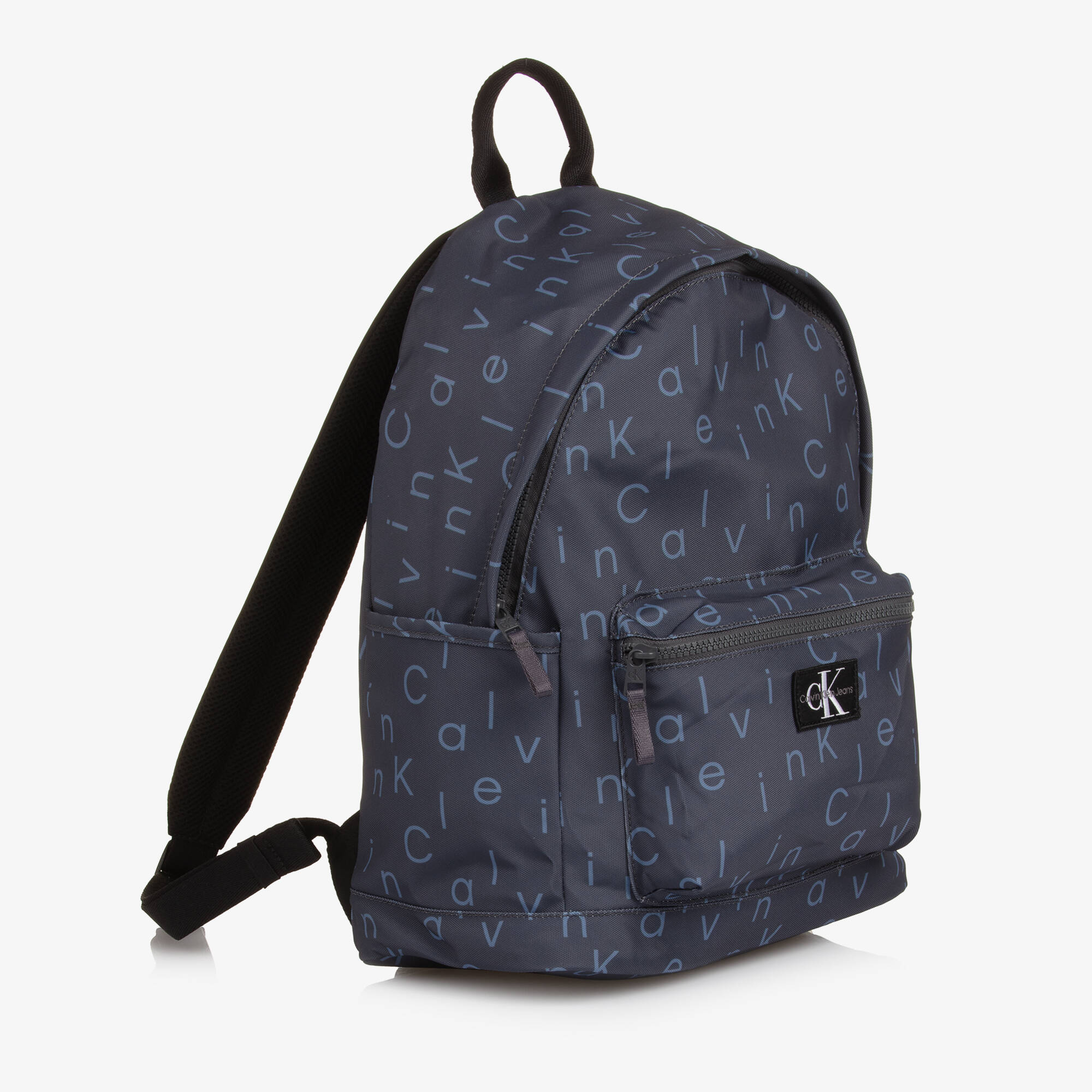 Calvin Klein - Blue Canvas Logo Pattern Backpack (40cm) | Childrensalon