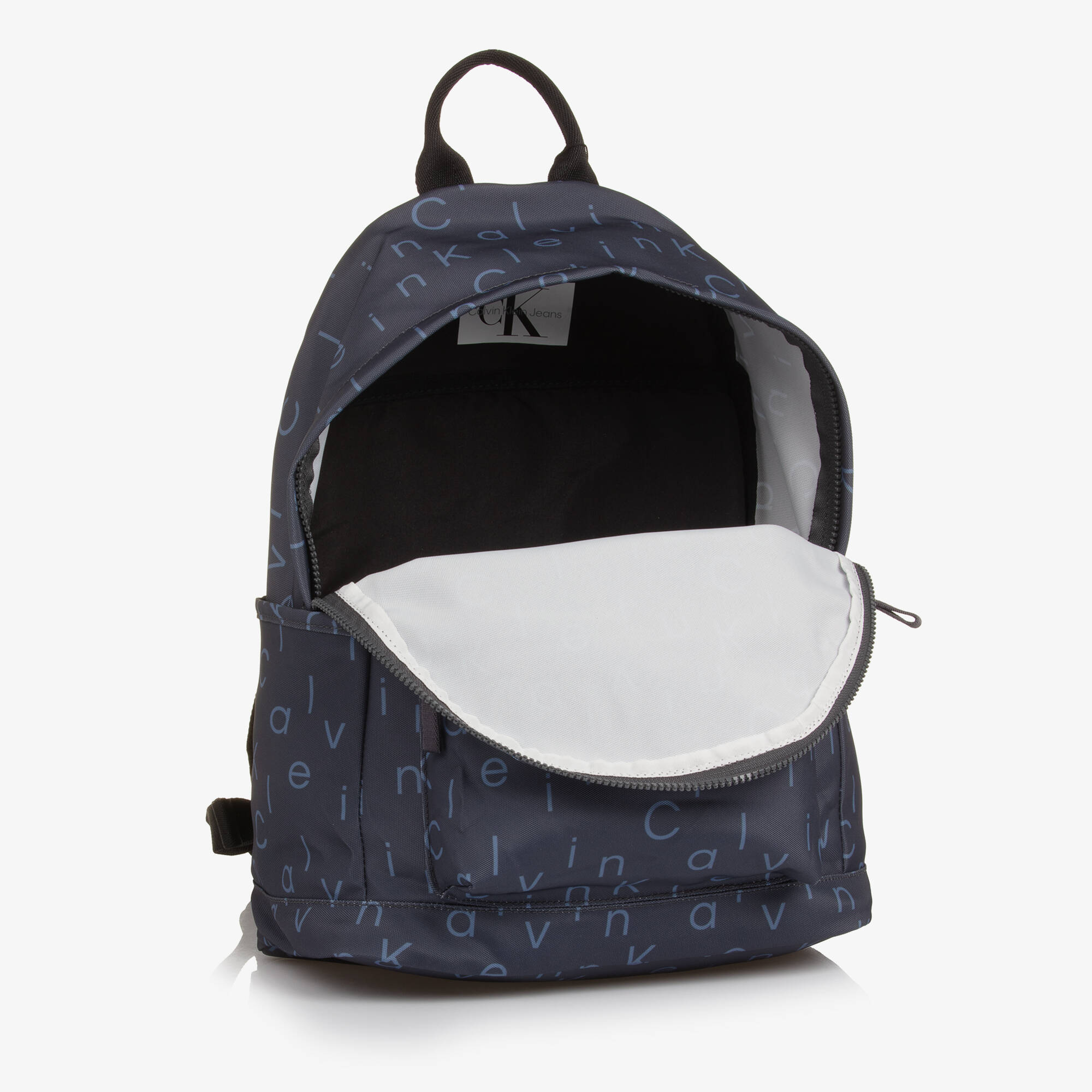 Calvin Klein - Blue Canvas Logo Pattern Backpack (40cm) | Childrensalon