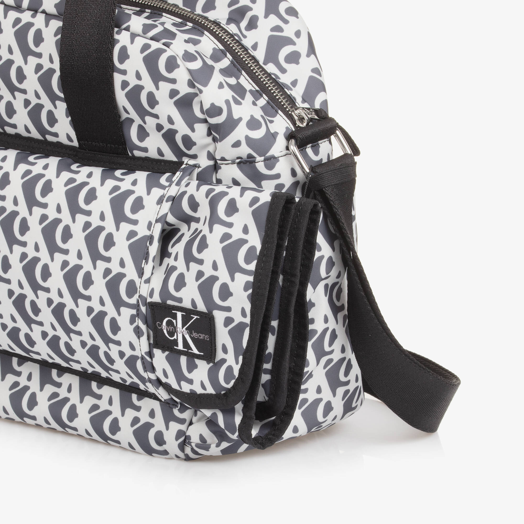 Calvin Klein - Grey Logo Pattern Changing Bag (43cm) | Childrensalon