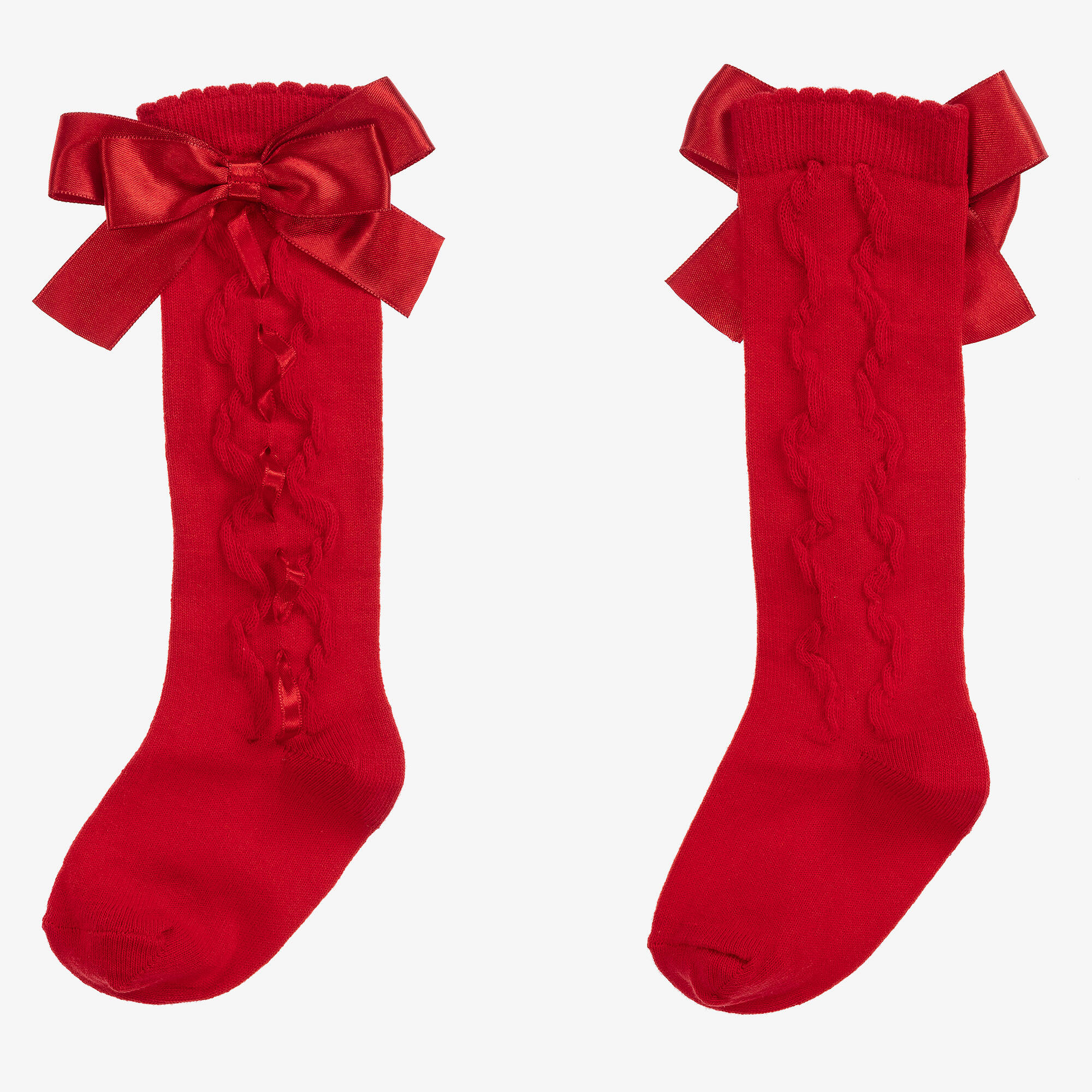 Caramelo Kids - Girls Red Cotton Socks | Childrensalon