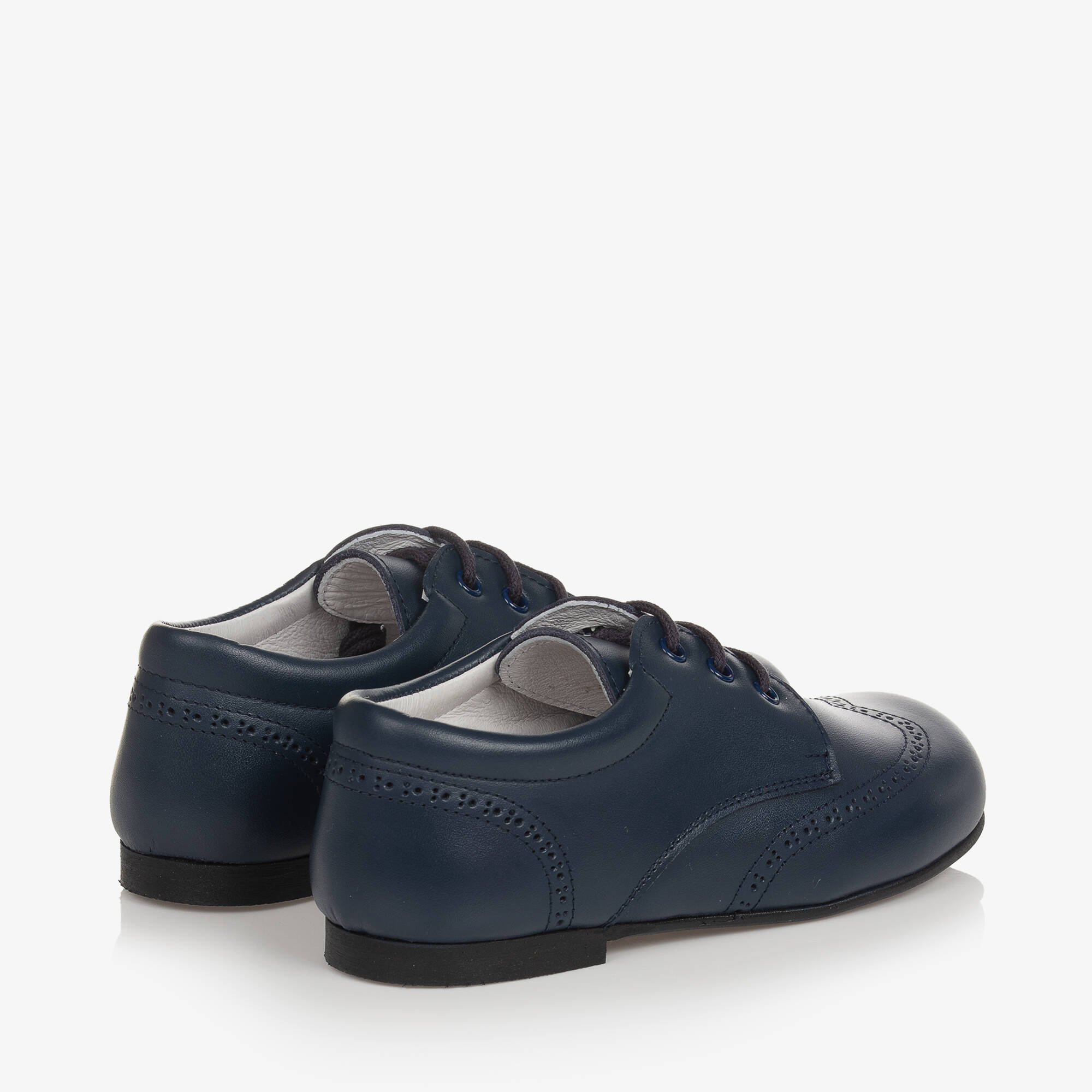 Children's Classics - Boys Navy Blue Leather Brogues | Childrensalon