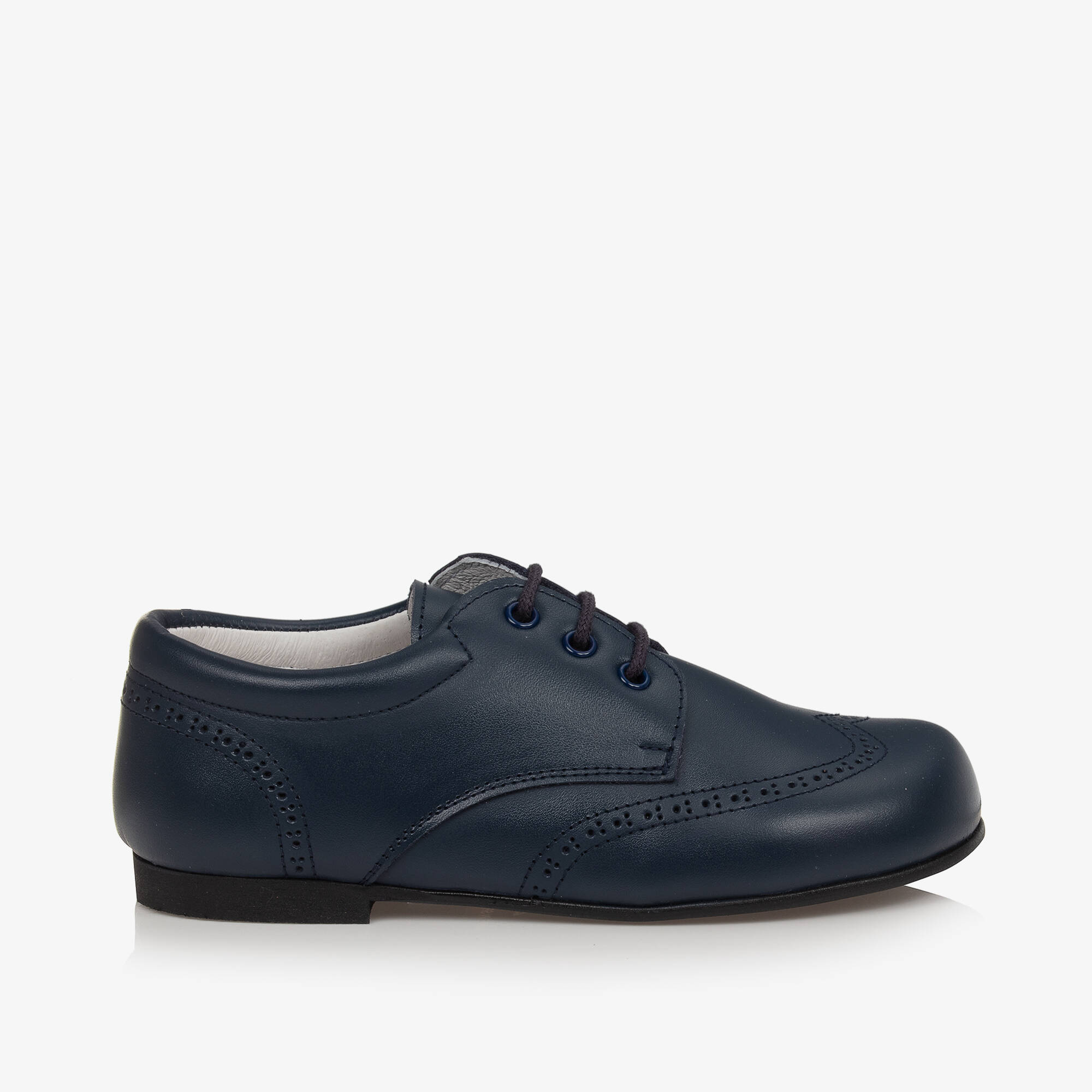 Children's Classics - Boys Navy Blue Leather Brogues | Childrensalon