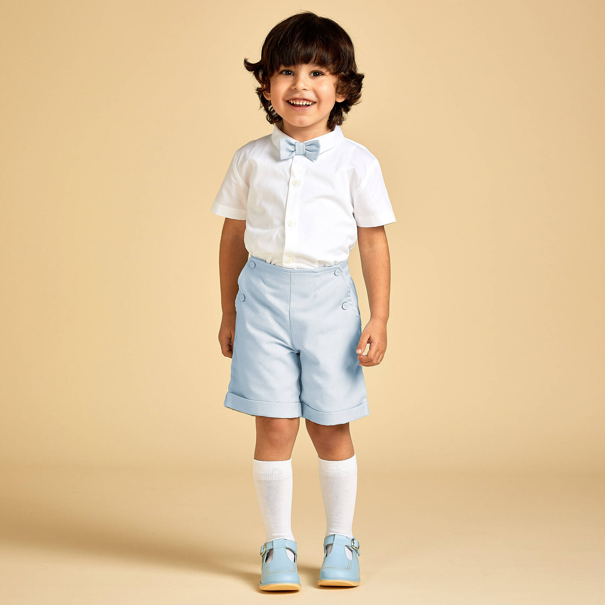 Children's Classics - Pale Blue Leather T-Bar Shoes | Childrensalon