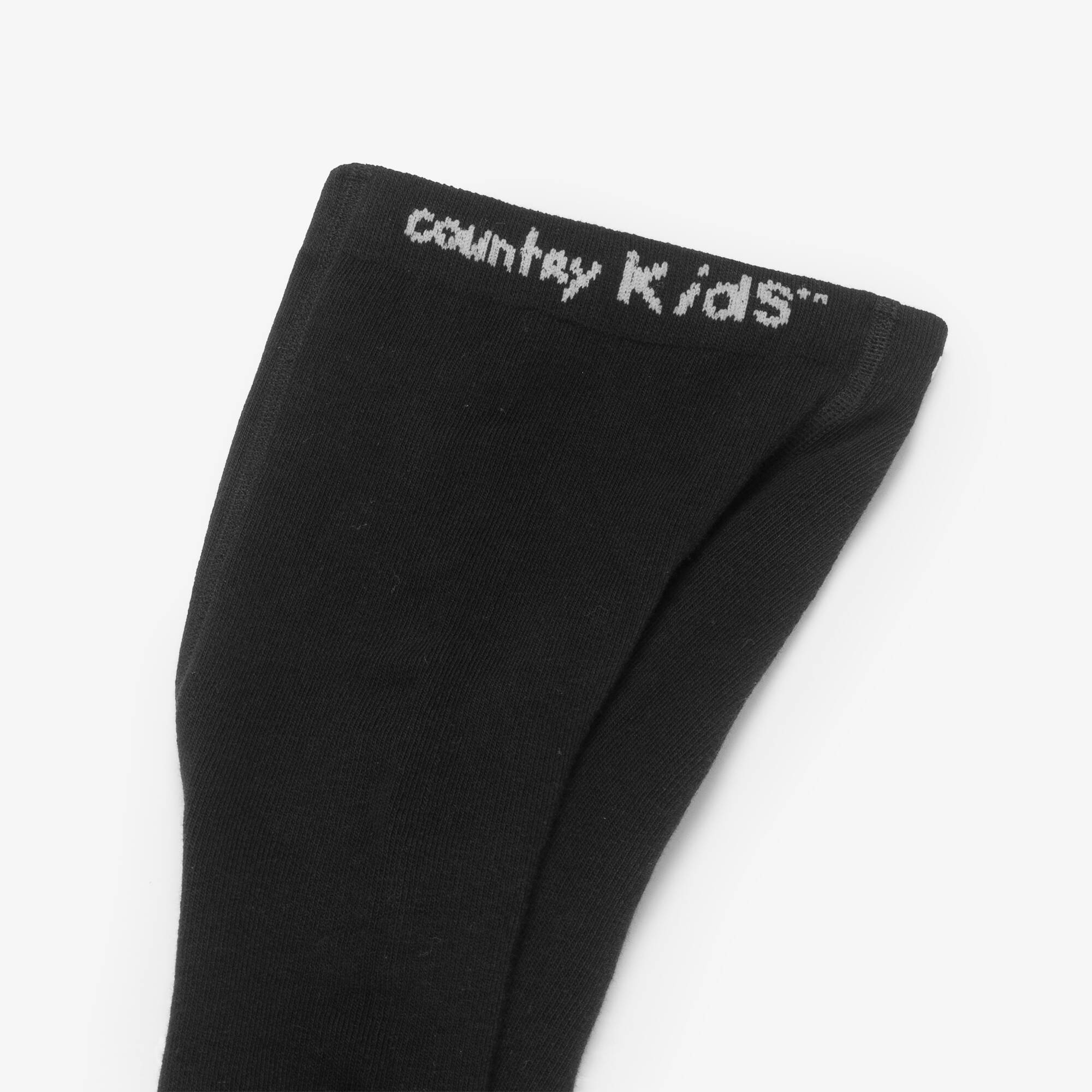 Country Kids - Girls Black Cotton Knit Tights | Childrensalon
