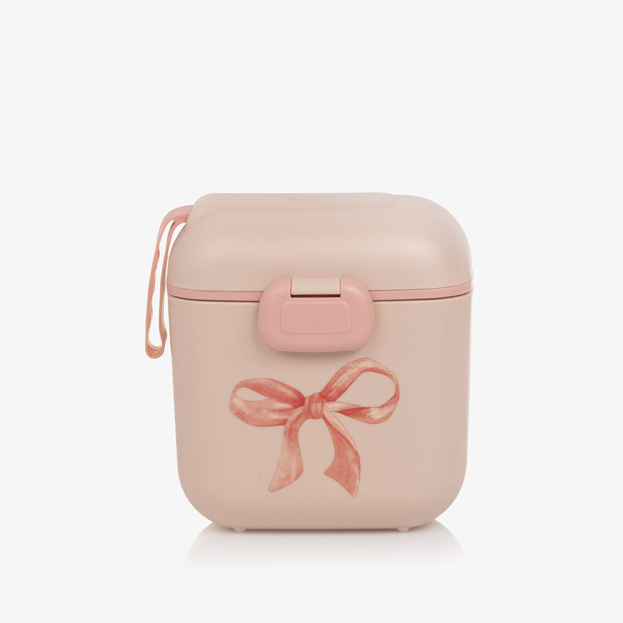 Elodie - Girls Pale Pink Bow Lunch & Snack Box (14cm) | Childrensalon