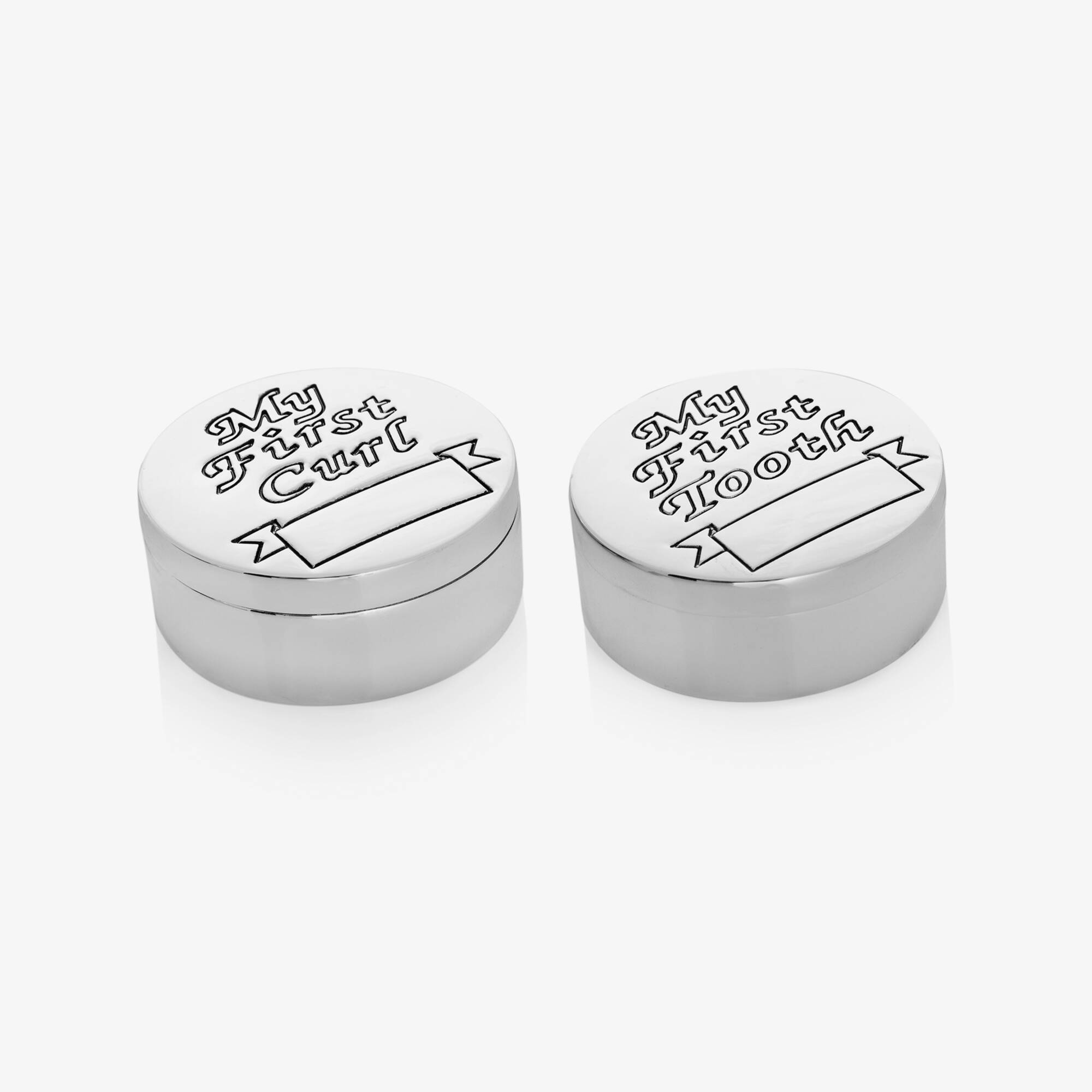 English Trousseau - Silver Baby Keepsake Boxes Gift Set | Childrensalon