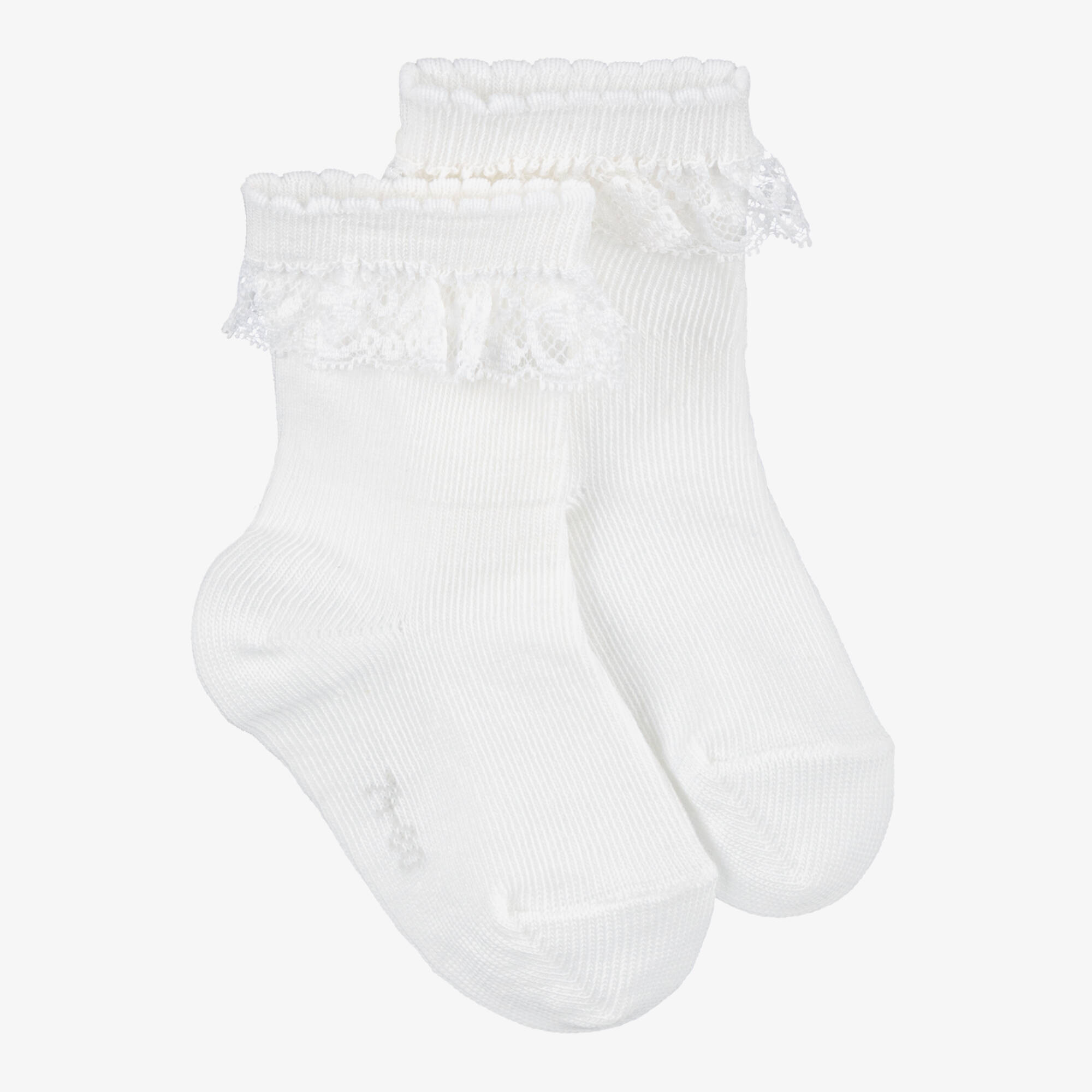 Falke - Baby Girls White Lace Socks | Childrensalon