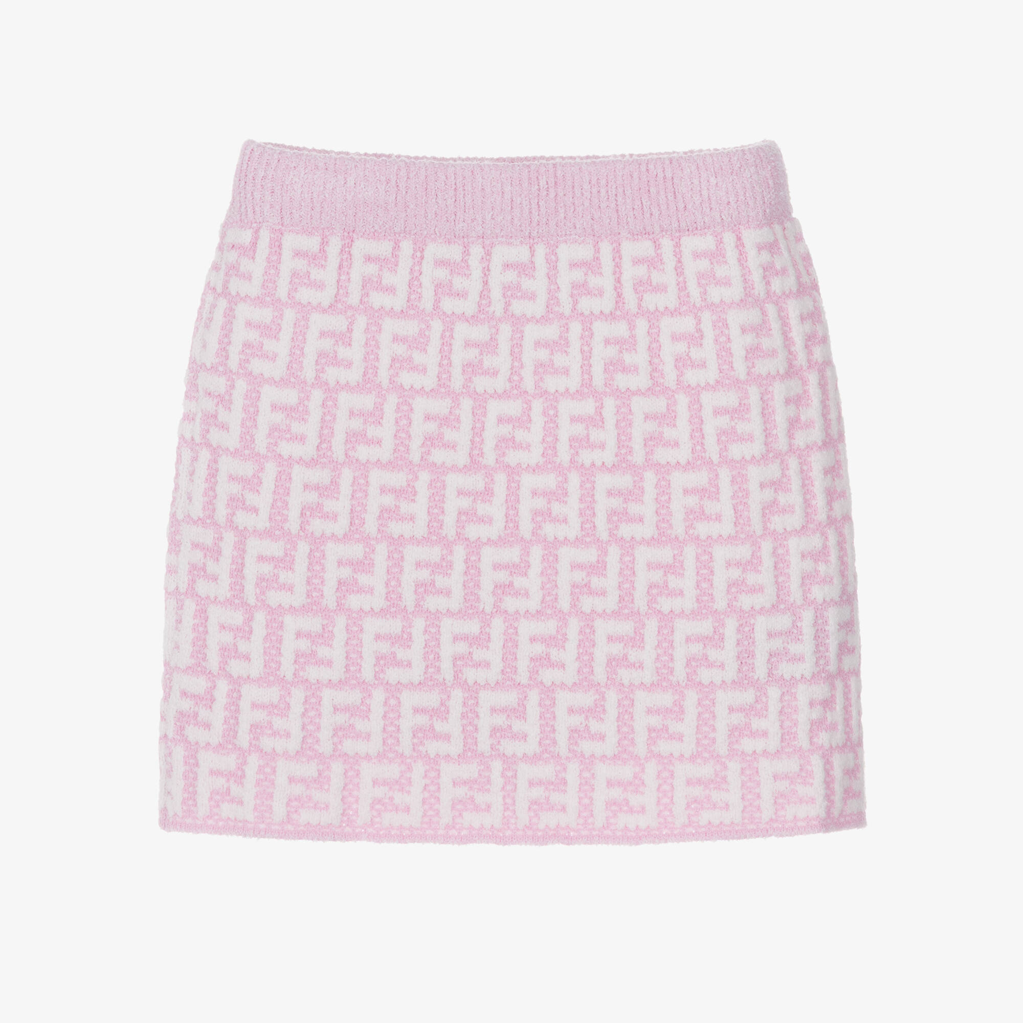 Fendi - Girls Orchid Pink Knitted FF Logo Skirt | Childrensalon