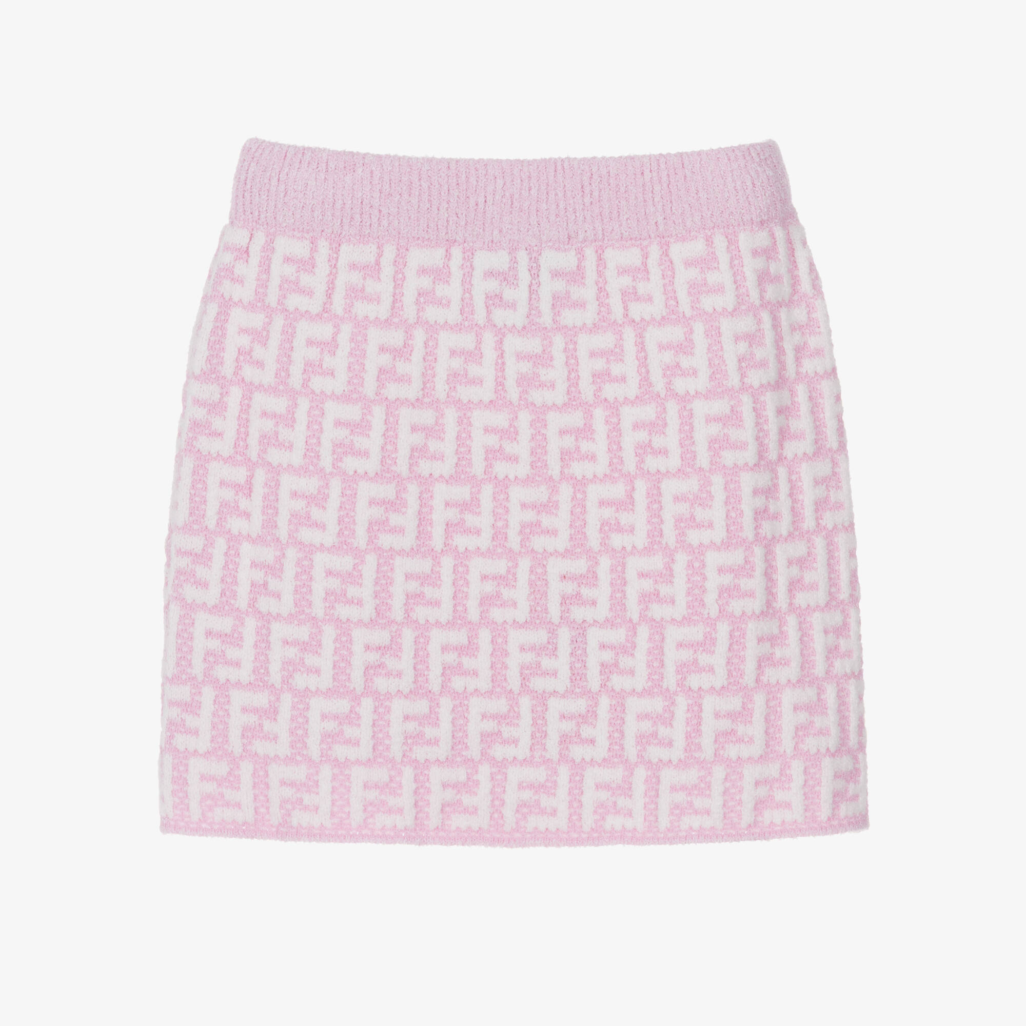 Fendi - Girls Orchid Pink Knitted FF Logo Skirt | Childrensalon