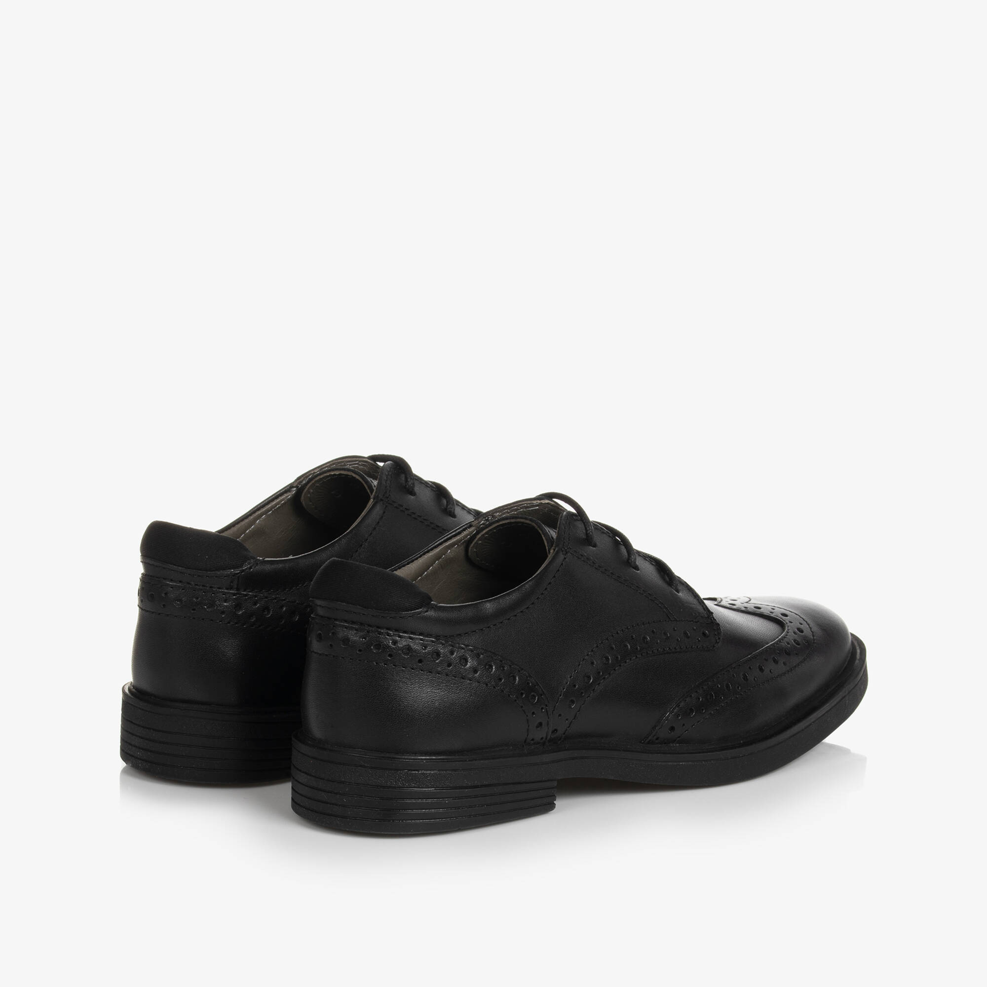 Geox - Boys Black Leather Brogues | Childrensalon