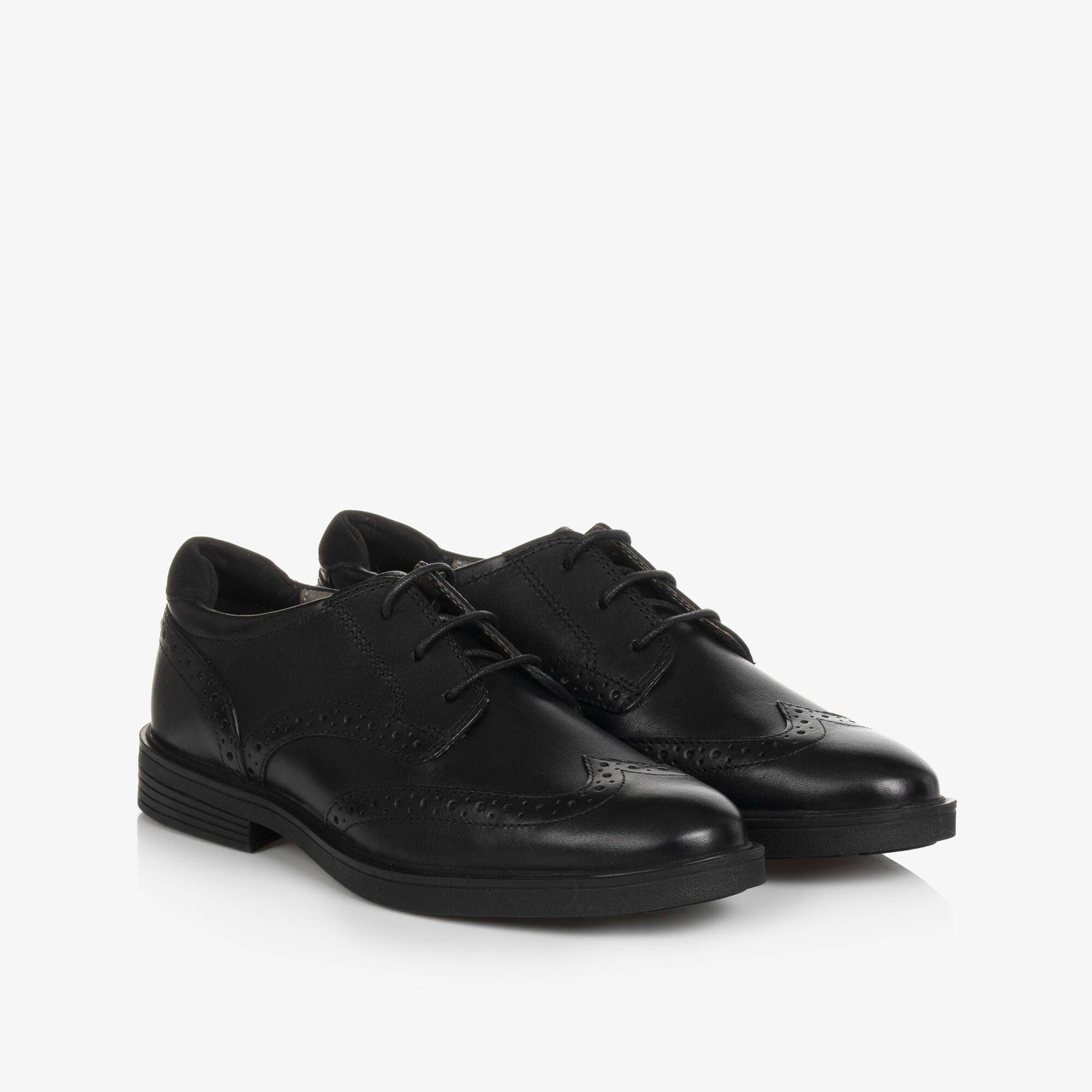 Geox - Boys Black Leather Brogues | Childrensalon