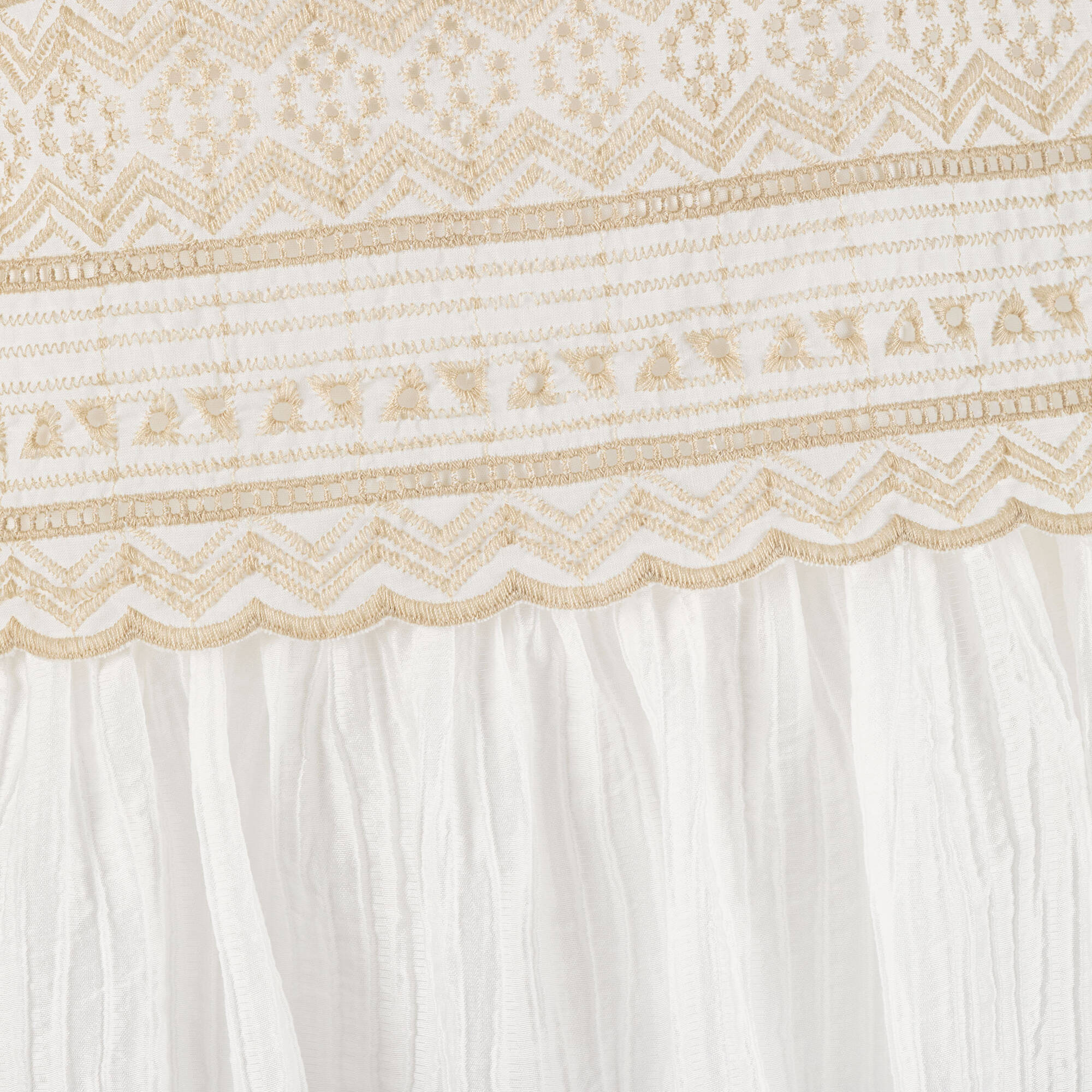 Graci - Girls Ivory & Beige Embroidered Dress with Bow Brooch ...