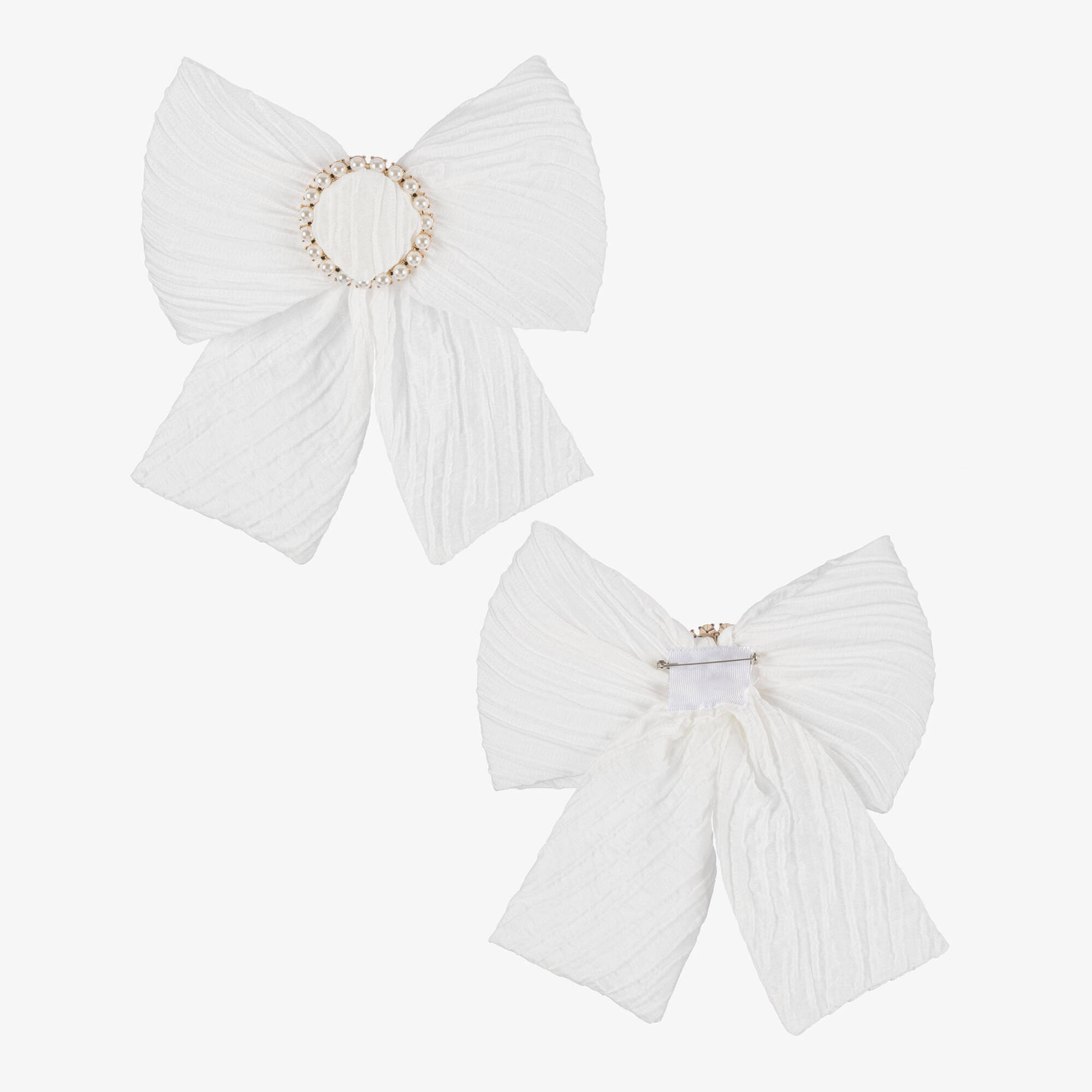 Graci - Girls Ivory & Beige Embroidered Dress with Bow Brooch ...