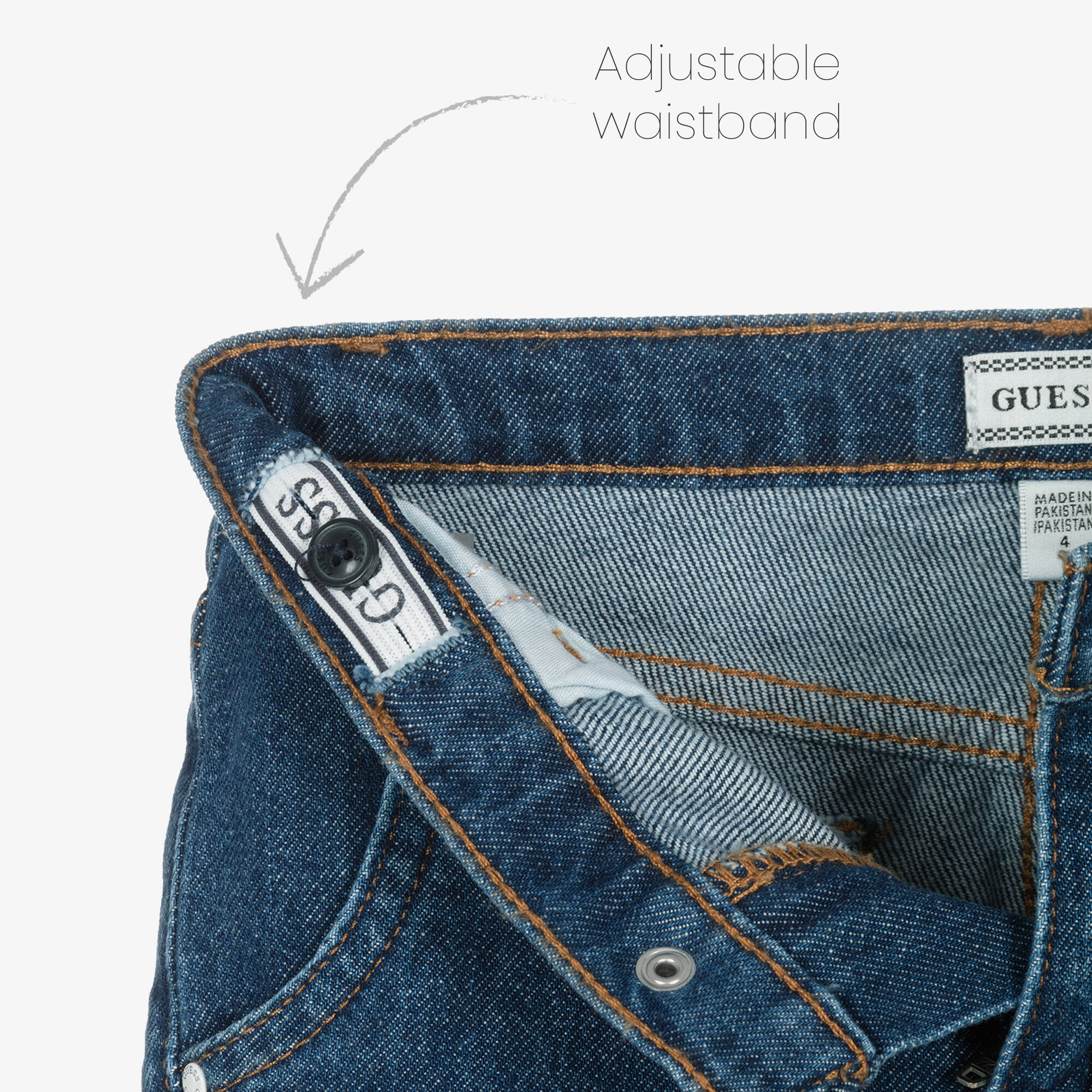 Guess - Girls Mid-Blue Denim Jeans with Hearts | Childrensalon