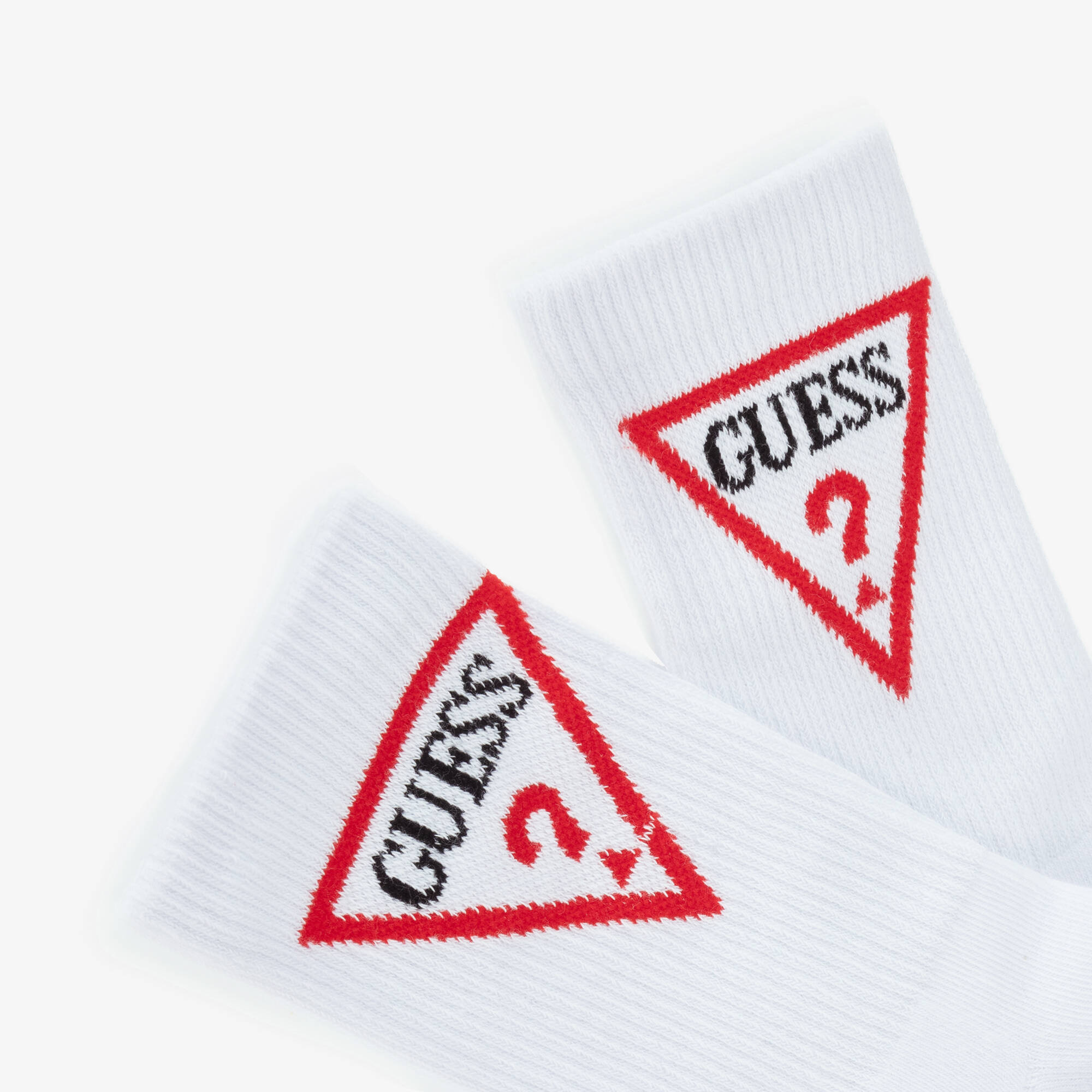 Guess - White Cotton Triangle Socks | Childrensalon