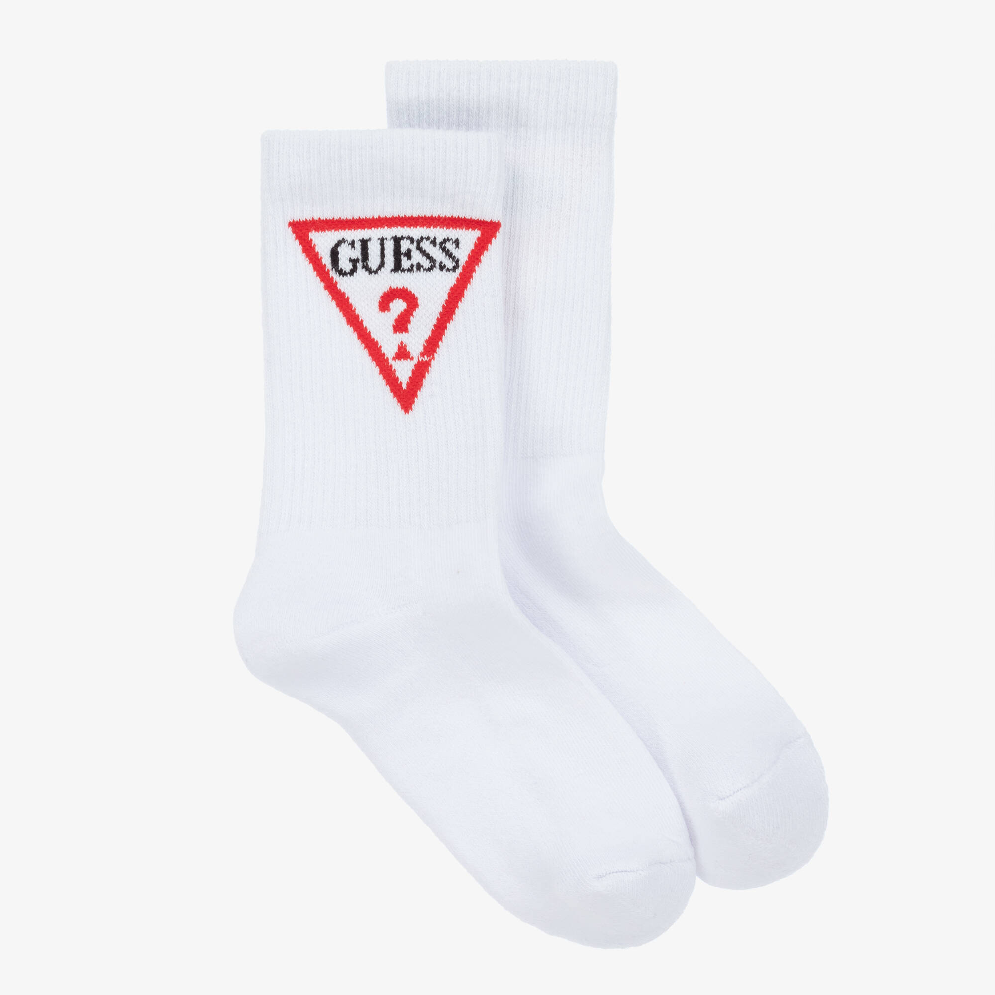 Guess - White Cotton Triangle Socks | Childrensalon