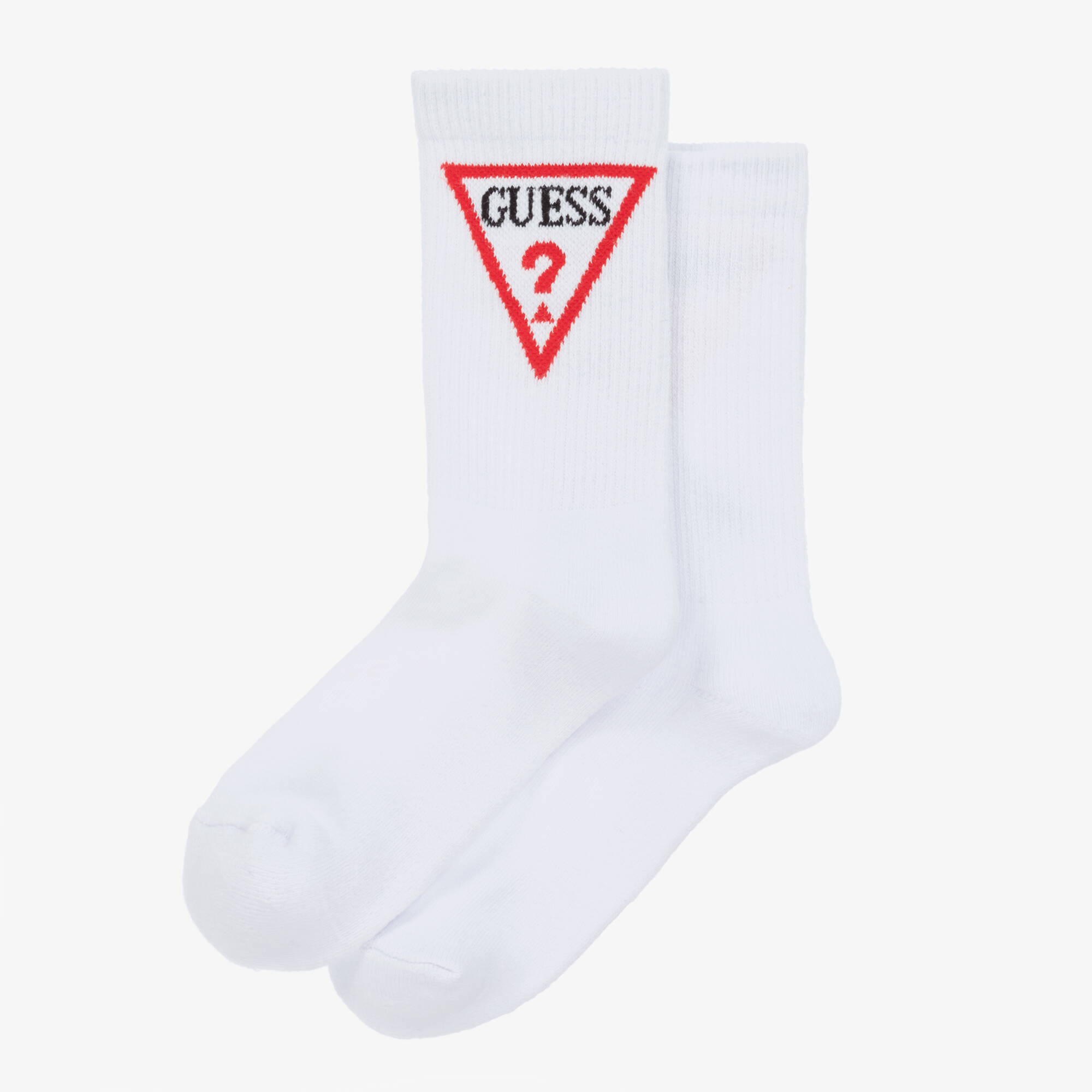 Guess - White Cotton Triangle Socks | Childrensalon