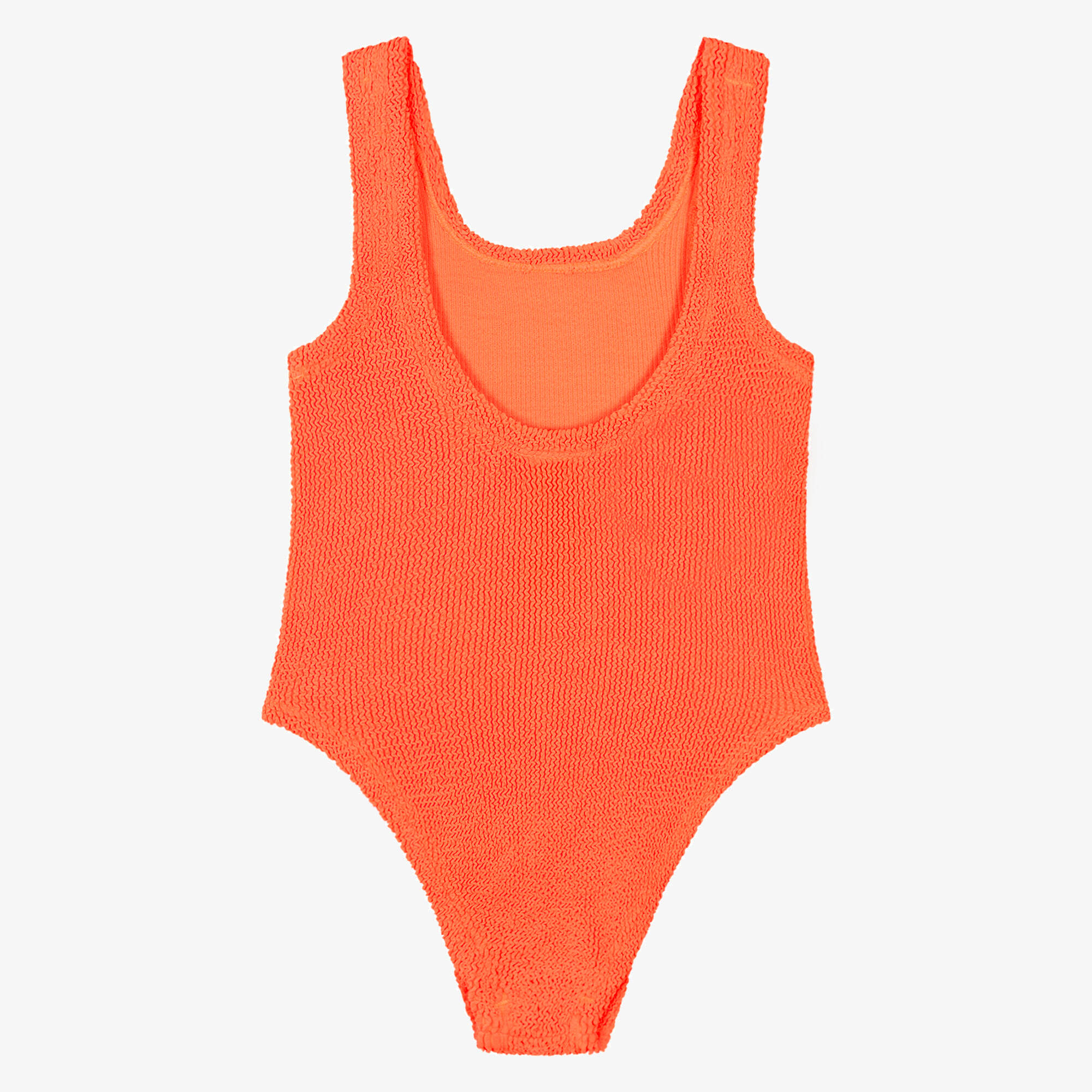 Hunza G - Girls Orange Crinkle Swimsuit | Childrensalon
