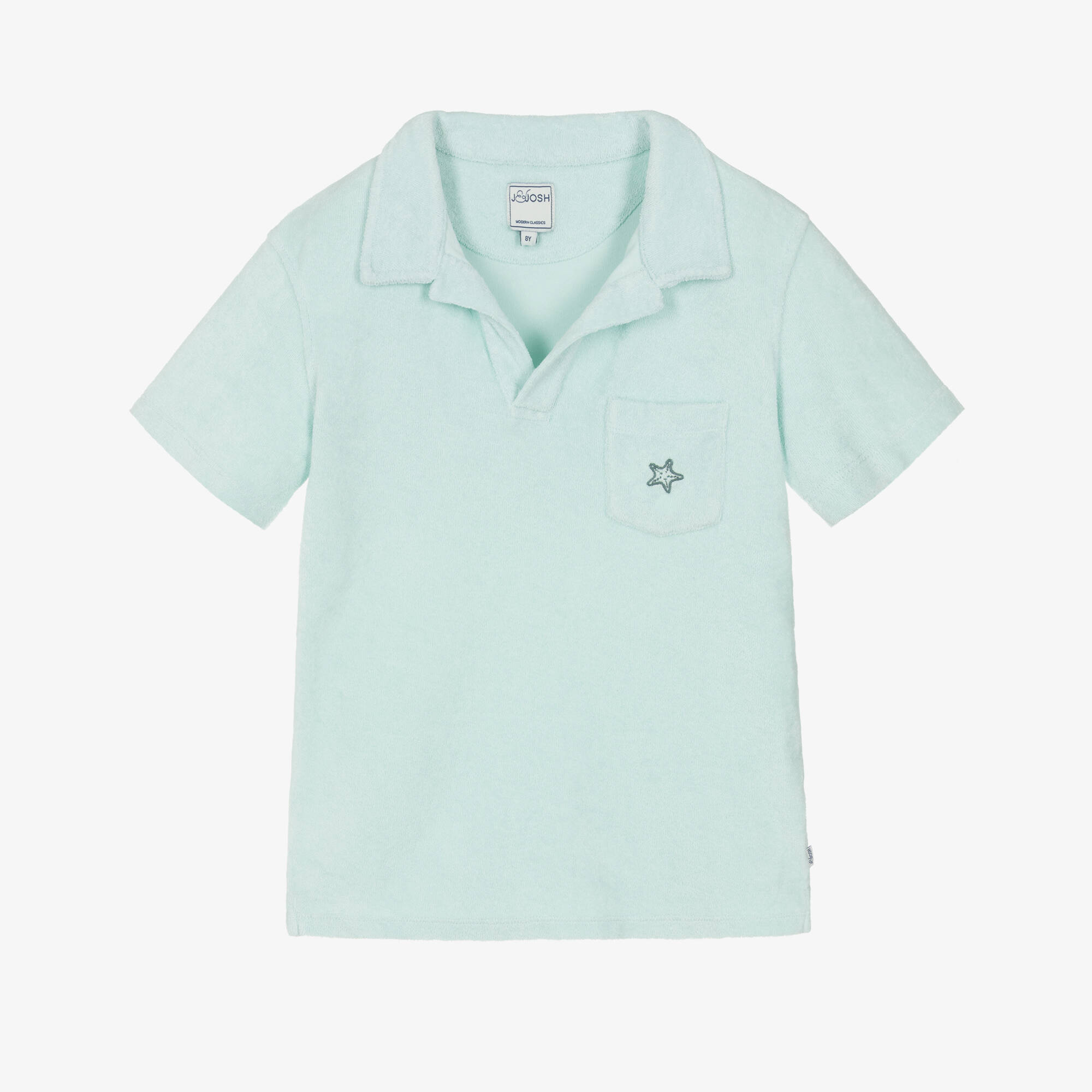 J&Josh - Boys Green Terry Cotton Polo Shirt | Childrensalon