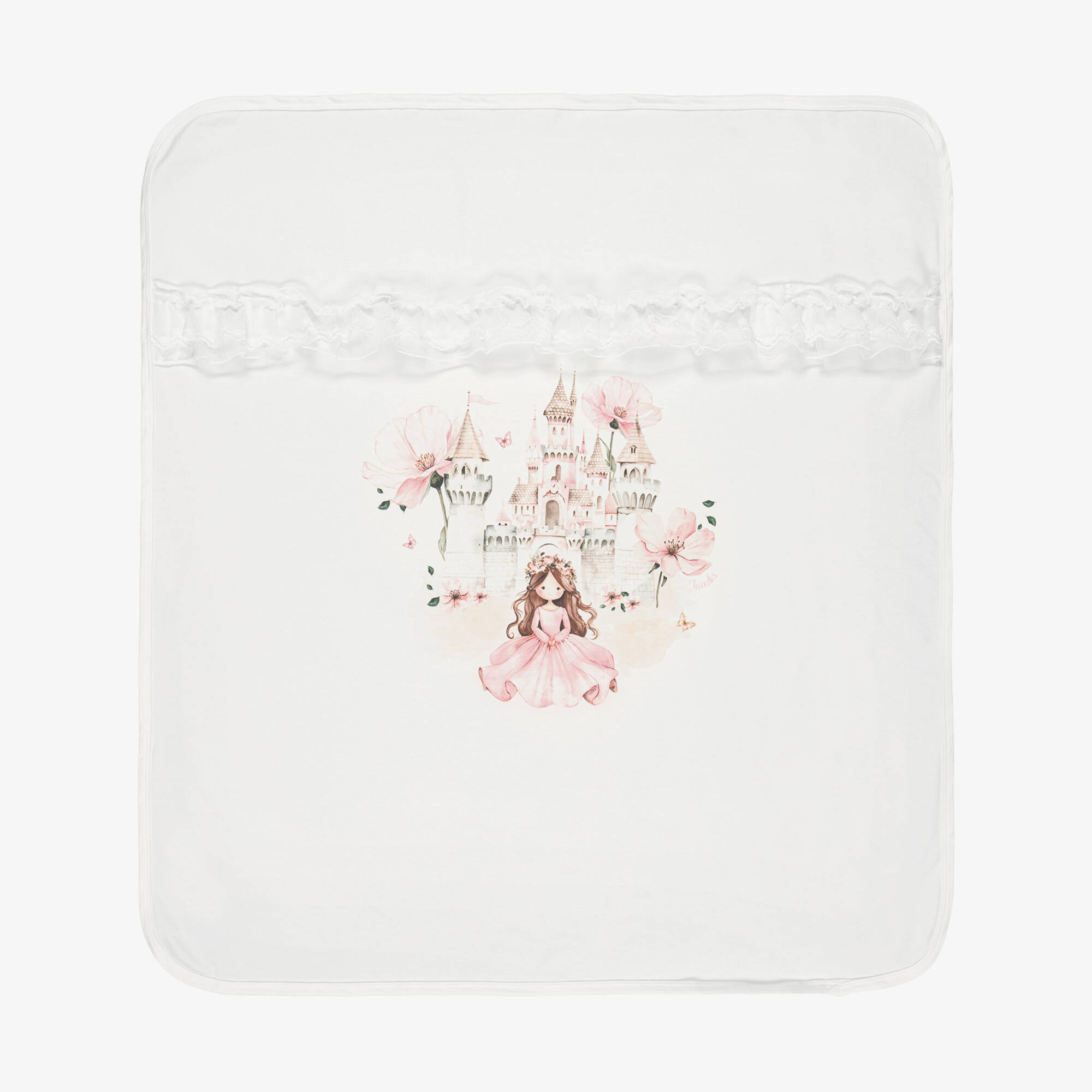 Jamiks - Baby Girls Ivory Cotton Princess & Castle Blanket (85cm ...