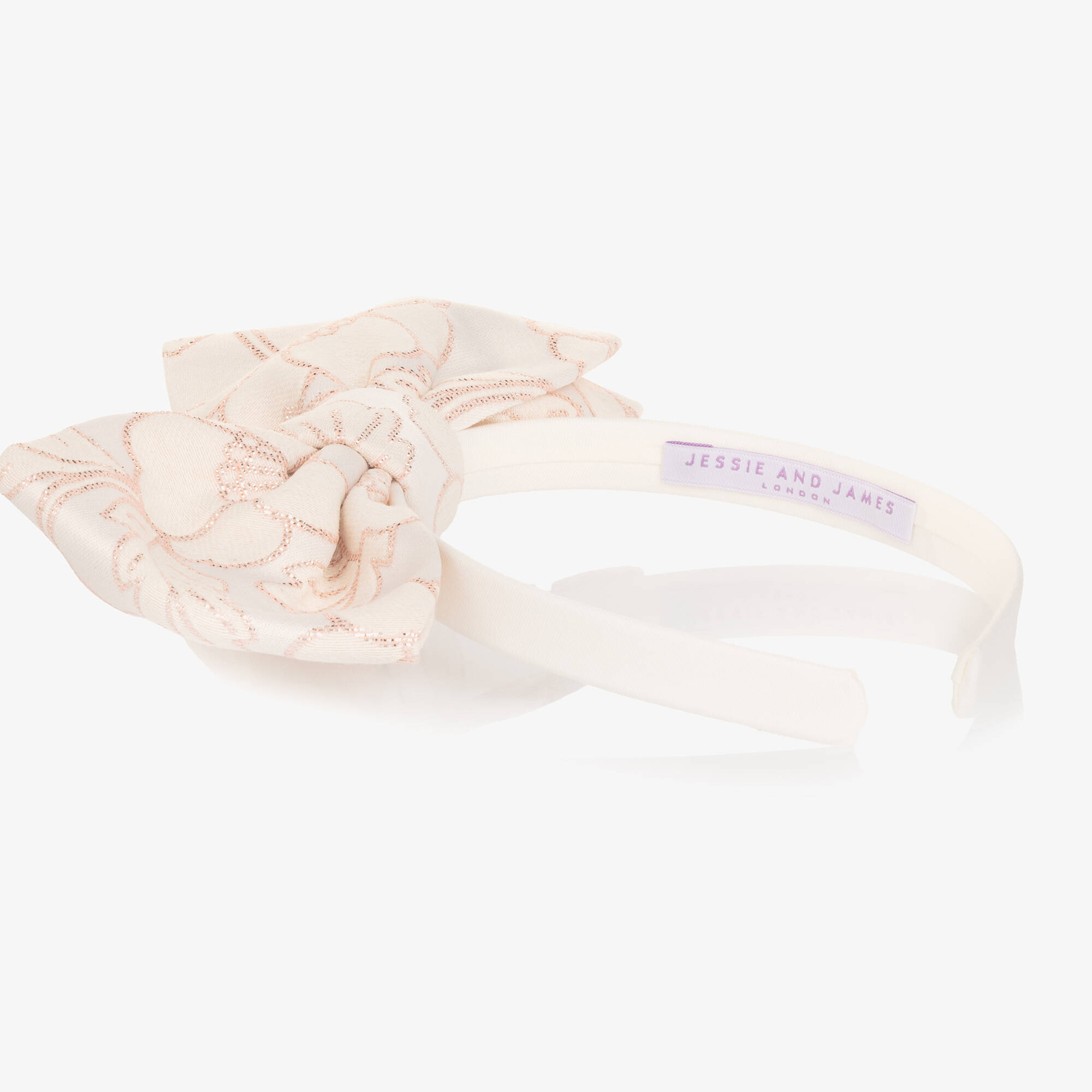 Jessie and James London - Girls Pink Floral Jacquard Hairband ...