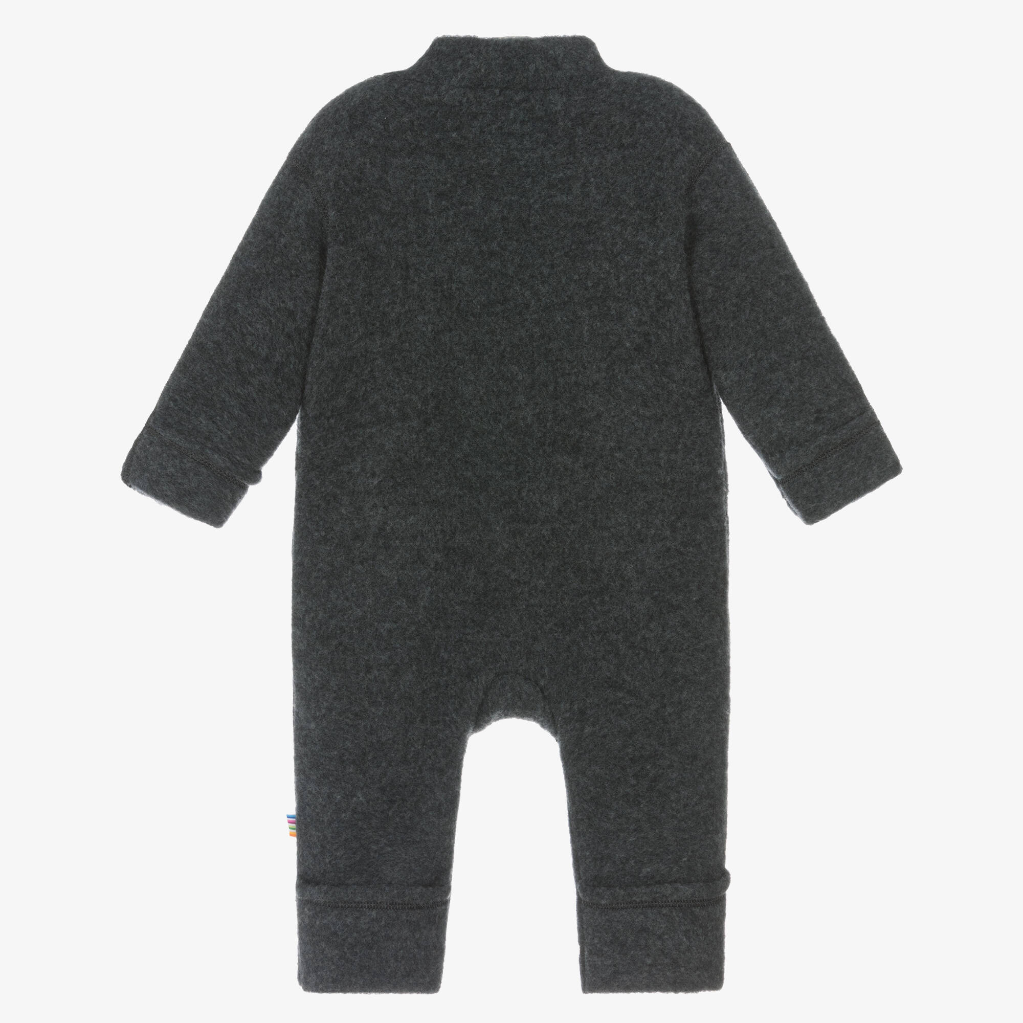 Joha - Charcoal Grey Merino Wool Fleece Double-Zip Romper | Childrensalon